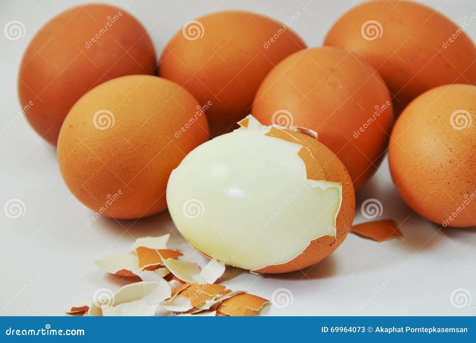 Boiled Egg Peel Shell Out on White Background Stock Image - Image of ...