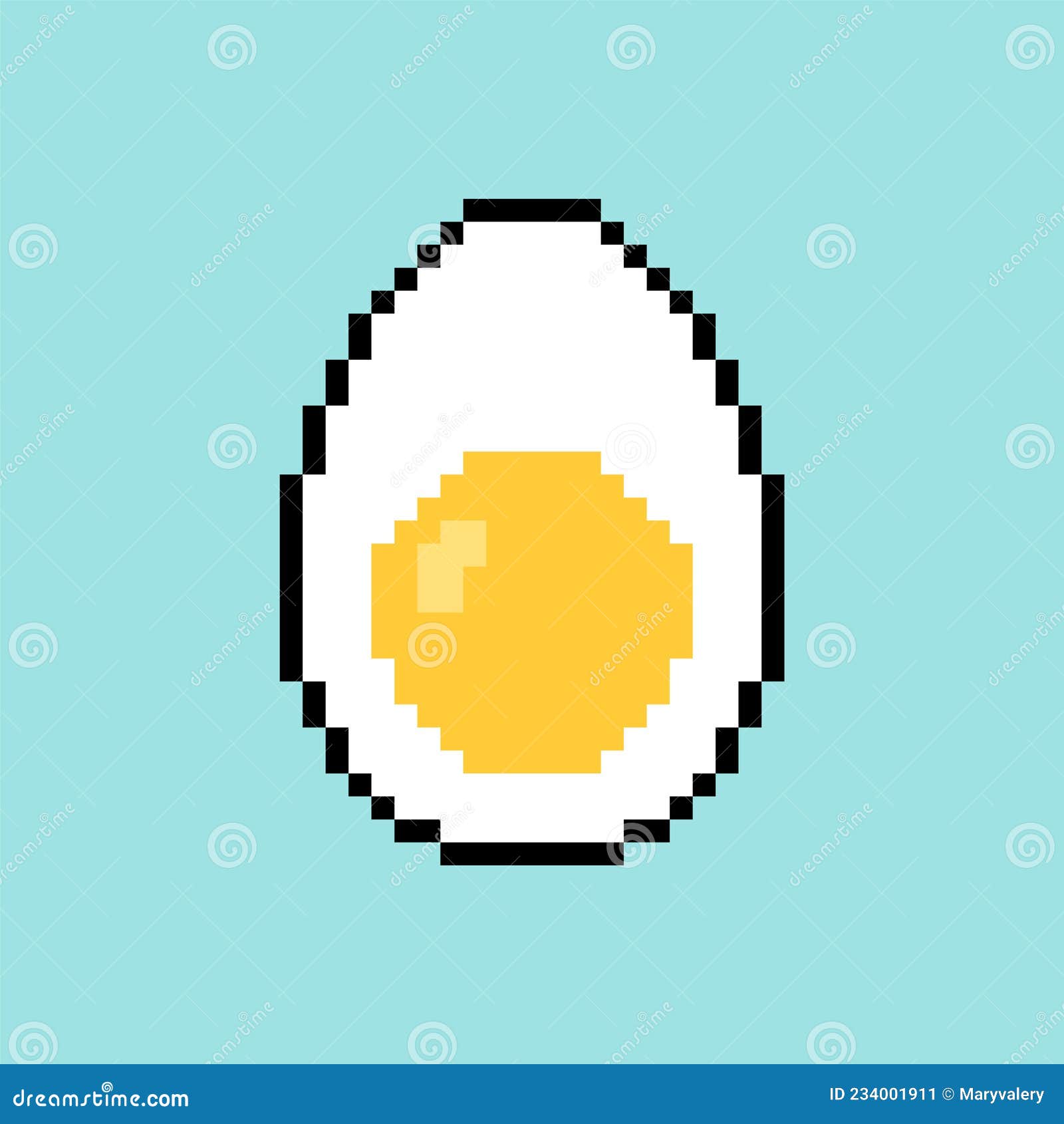 Boiled Egg Pixel Art Pattern Seamless. Half An Egg 8 Bit Background ...
