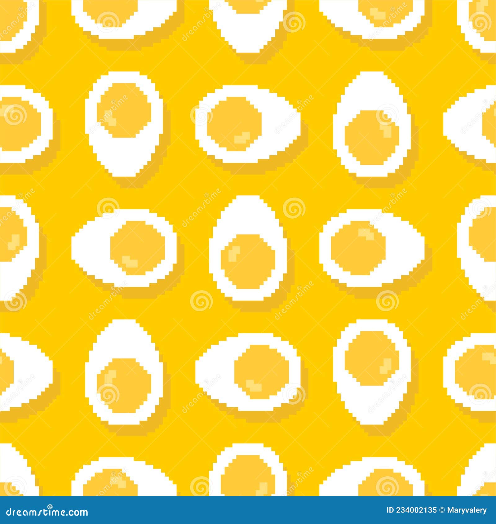 Boiled Egg Pixel Art Pattern Seamless. Half An Egg 8 Bit Background ...