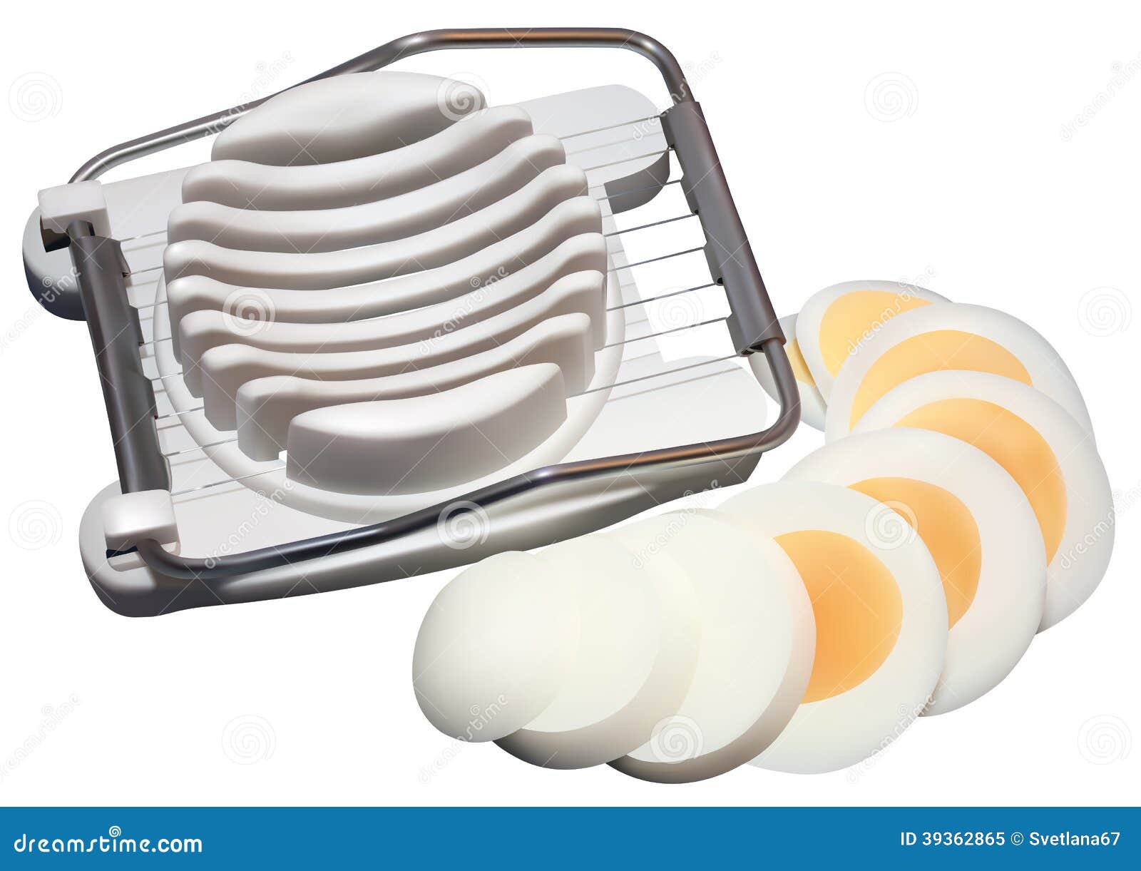 Boiled Egg In Slicer Cartoon Vector | CartoonDealer.com #39362865