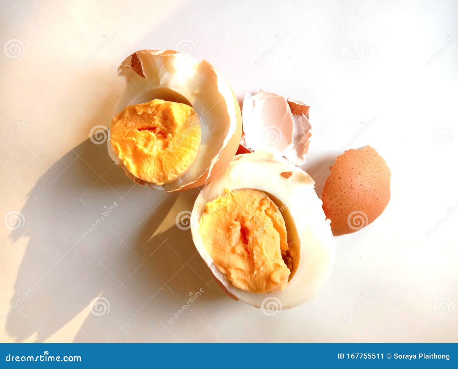 Boiled Egg Two Halves Slice Isolated on White Backgrounds and Textures ...