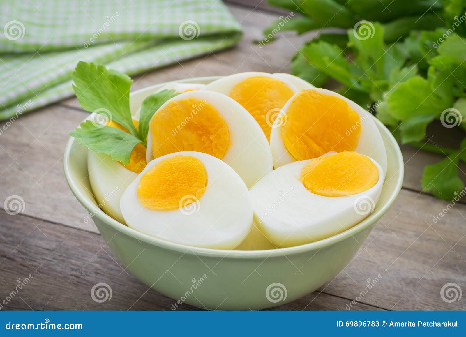 Boiled eggs in bowl stock image. Image of boiled, cuisine - 69896783