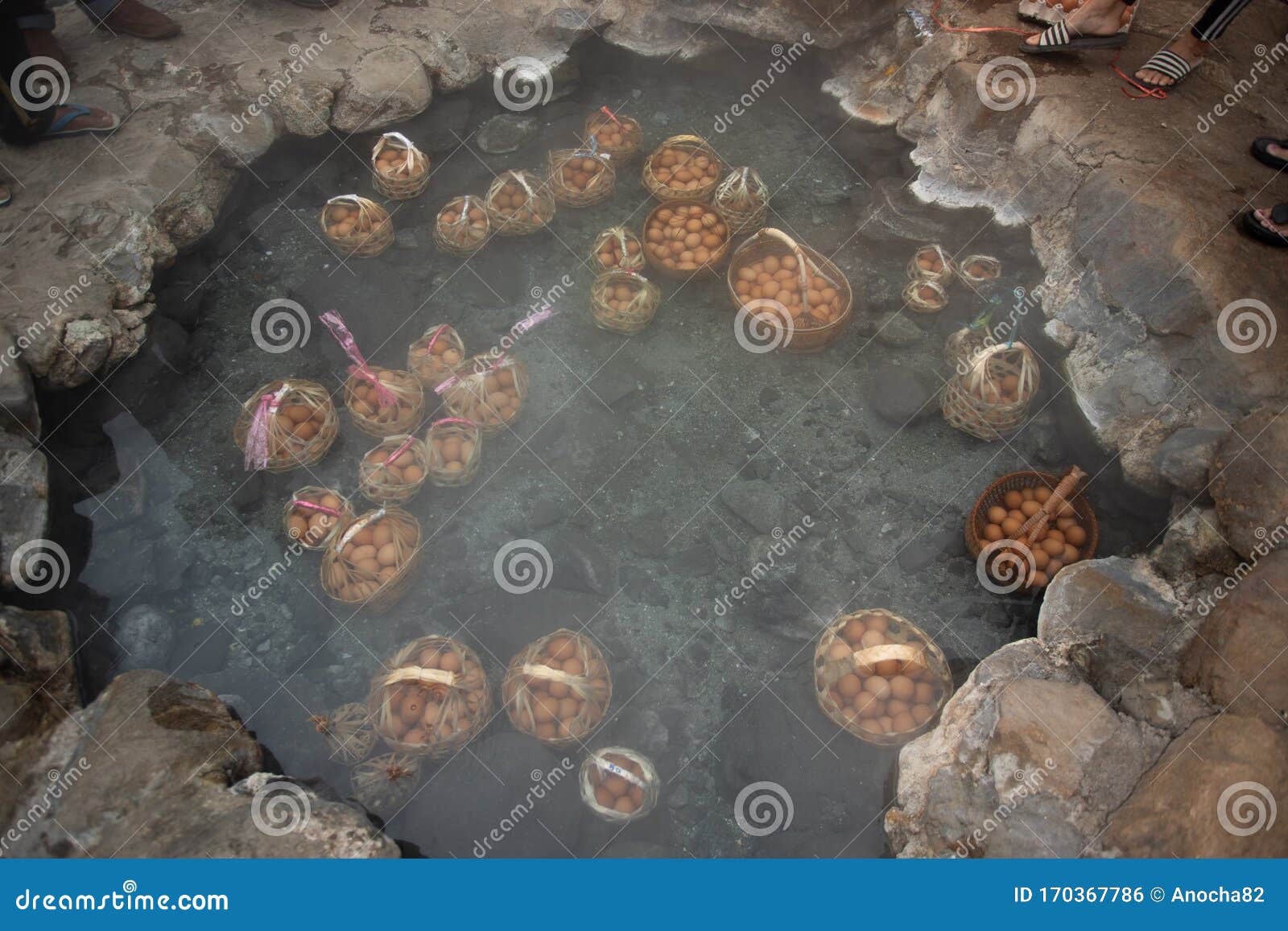 Boiled Eggs in the Hot Spring. Stock Photo - Image of flowing, parkland ...