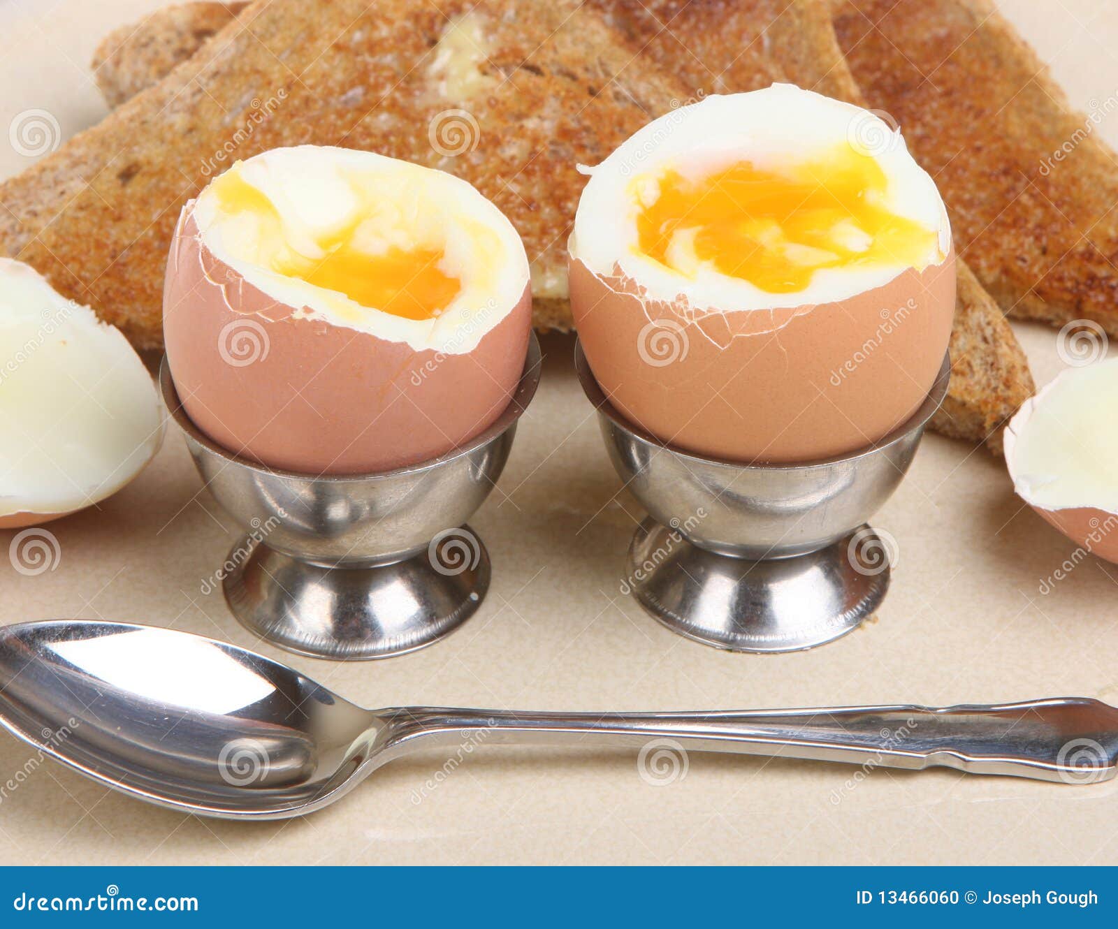 Boiled Eggs and Toast stock photo. Image of meal, brown - 13466060