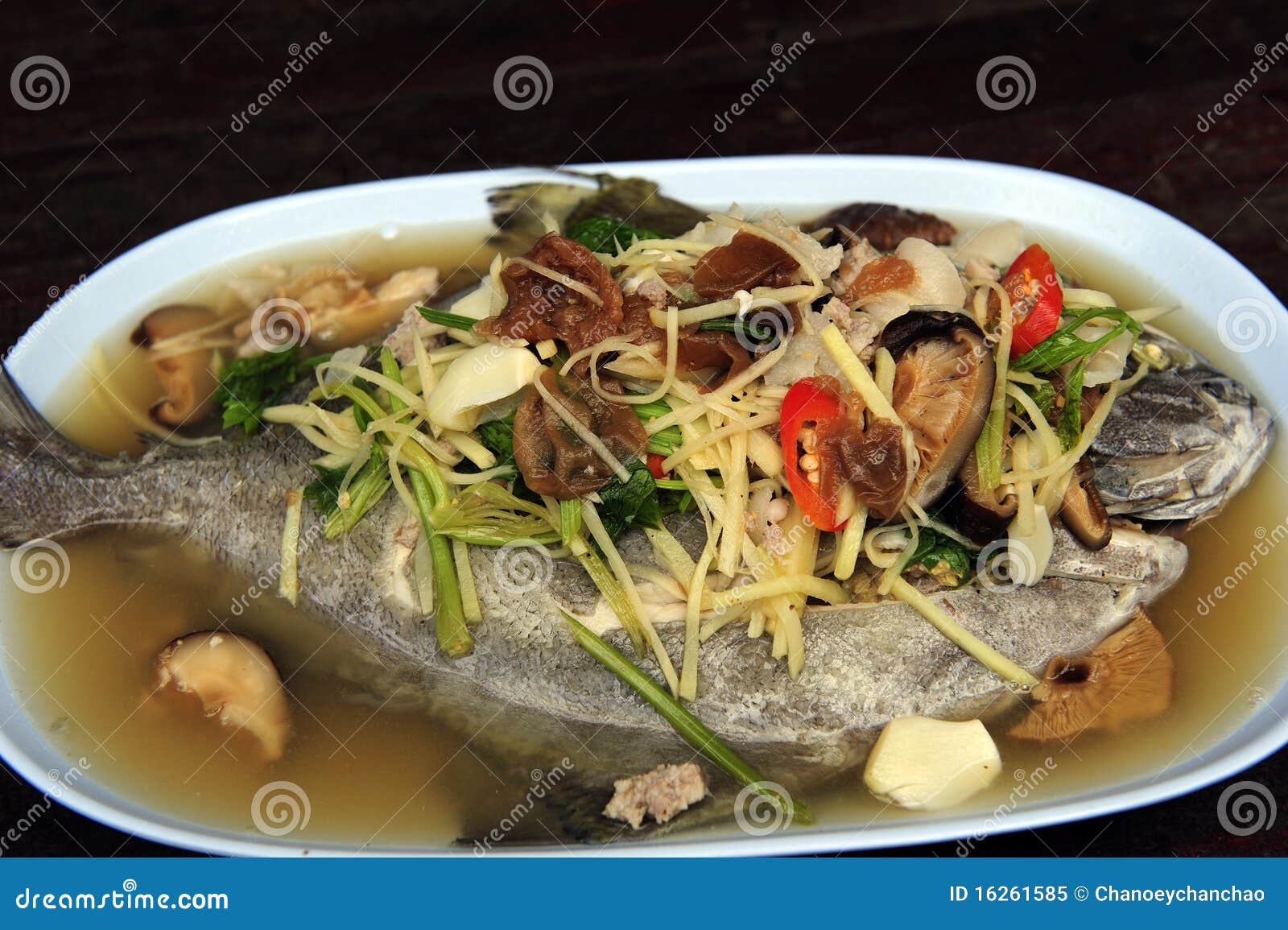 The boiled fish stock image. Image of closeup, garnish - 16261585