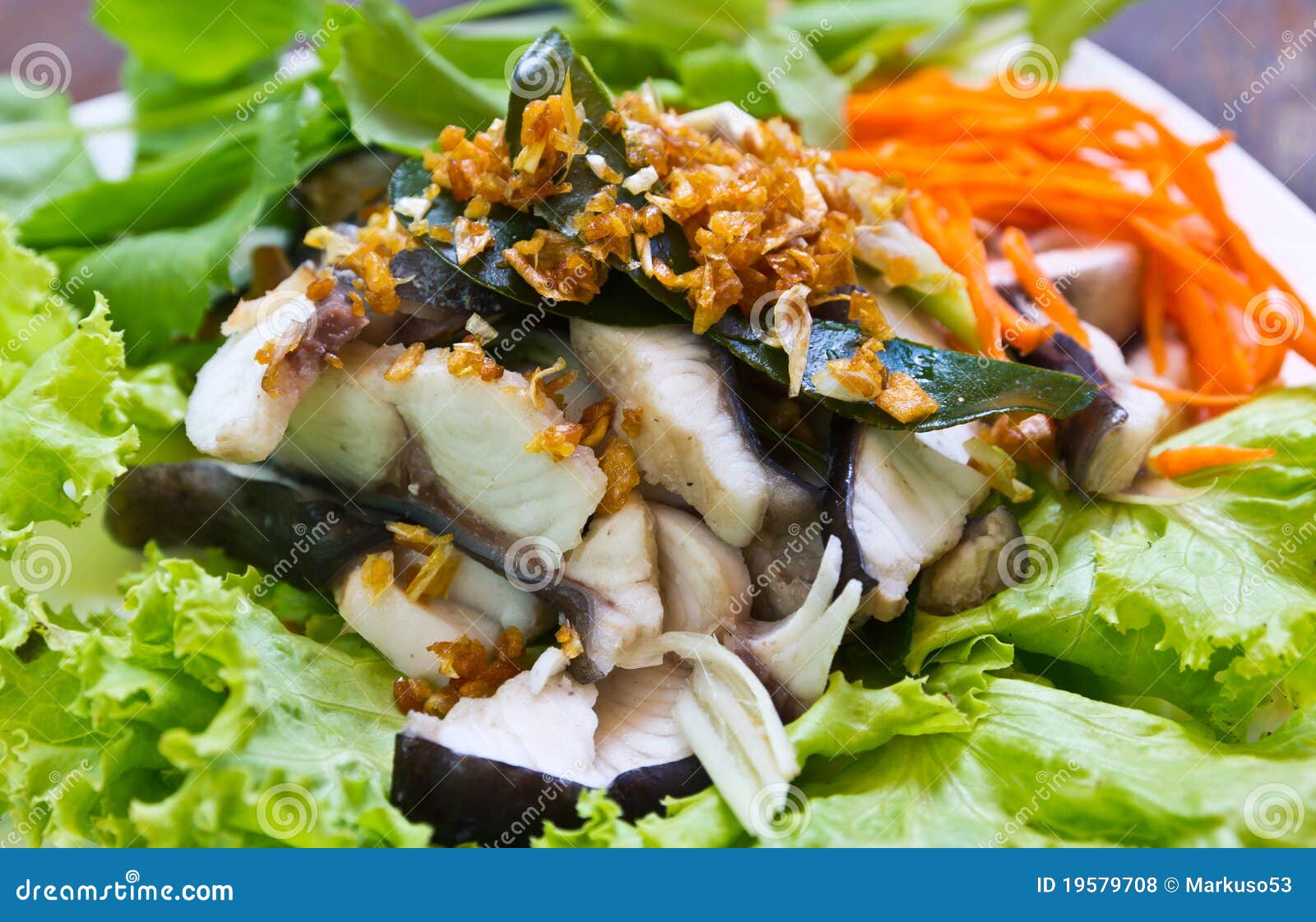Boiled fish stock photo. Image of leaf, cuisine, food - 19579708