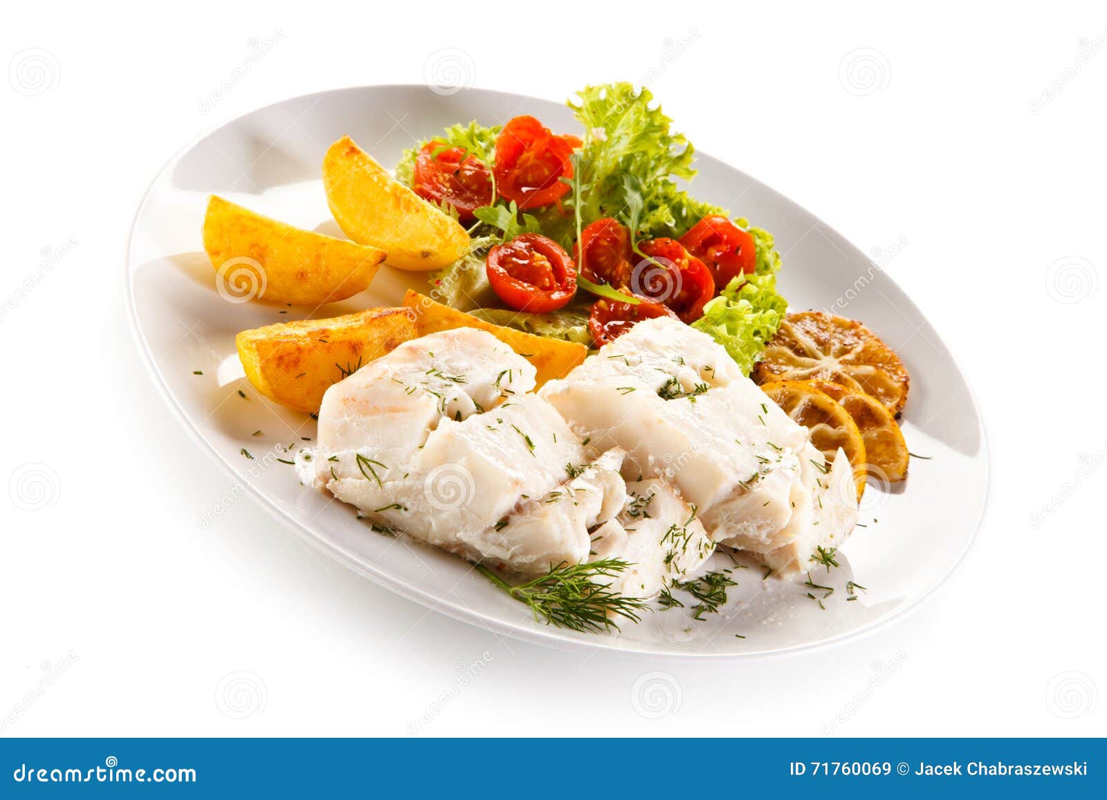 Boiled fish fillet stock image. Image of appetizer, eating - 71760069
