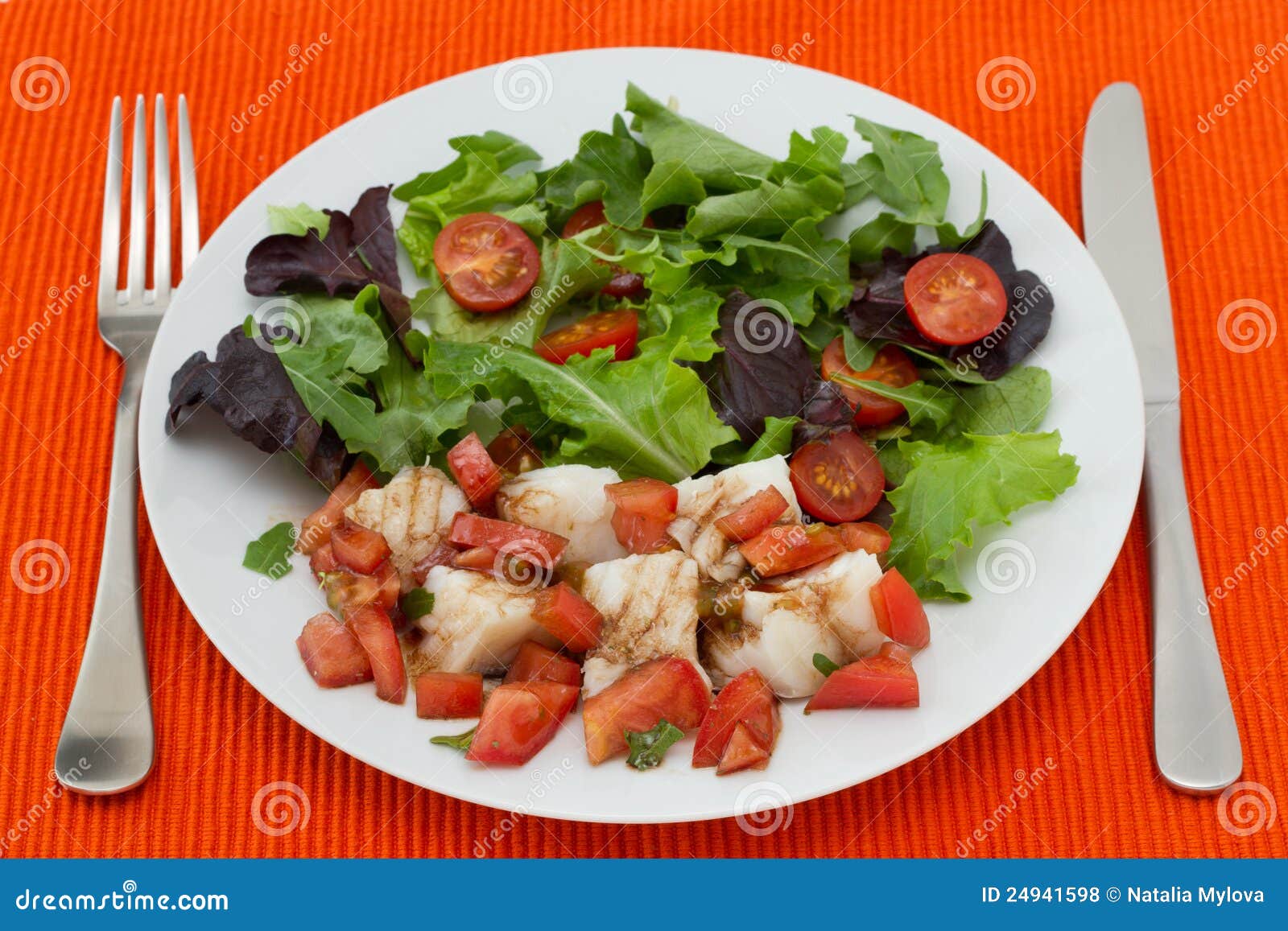 Boiled fish with sauce stock photo. Image of health, meal - 24941598
