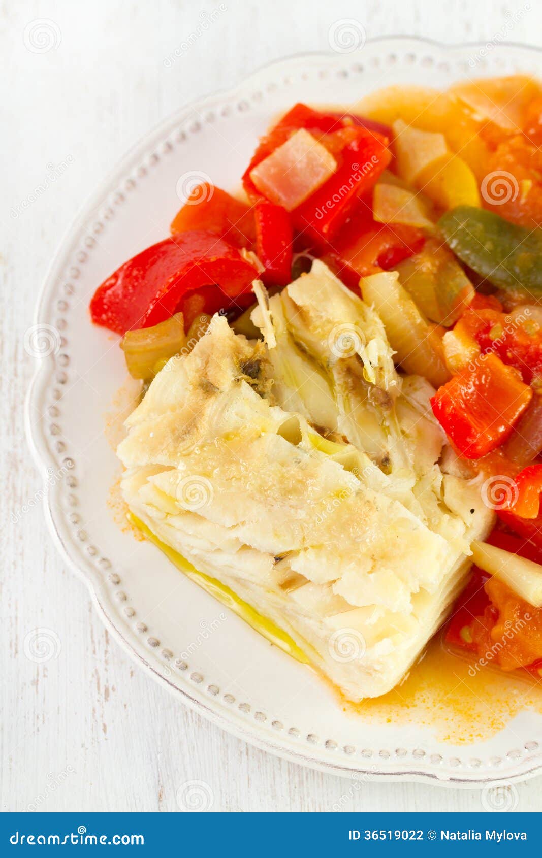 Boiled fish stock photo. Image of olive, pepper, dinner - 36519022