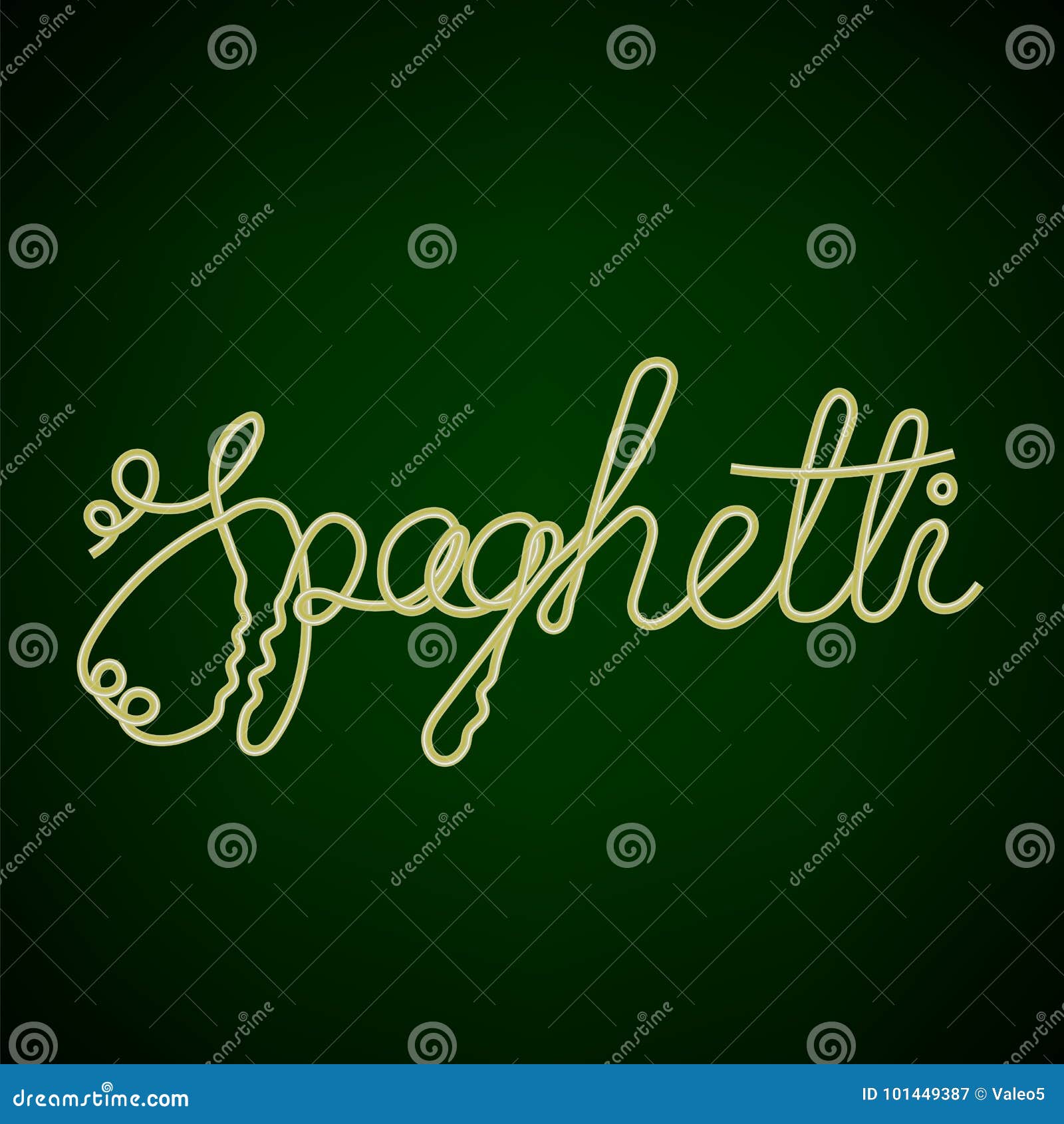 Boiled Floury Spaghetti Text Stock Vector - Illustration of cuisine ...