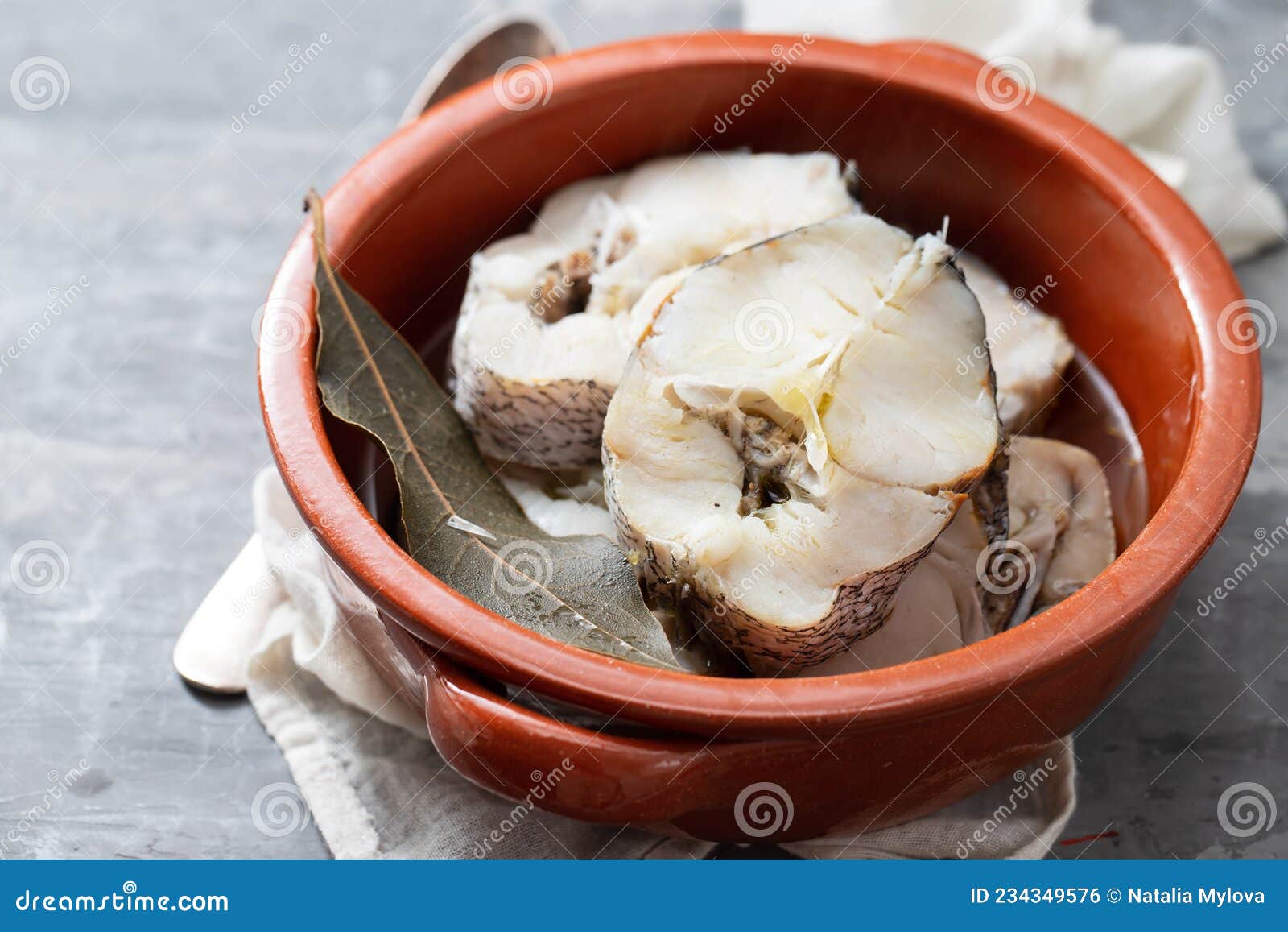 Boiled Fresh Fish in Brown Ceramic Pot Stock Photo - Image of ...