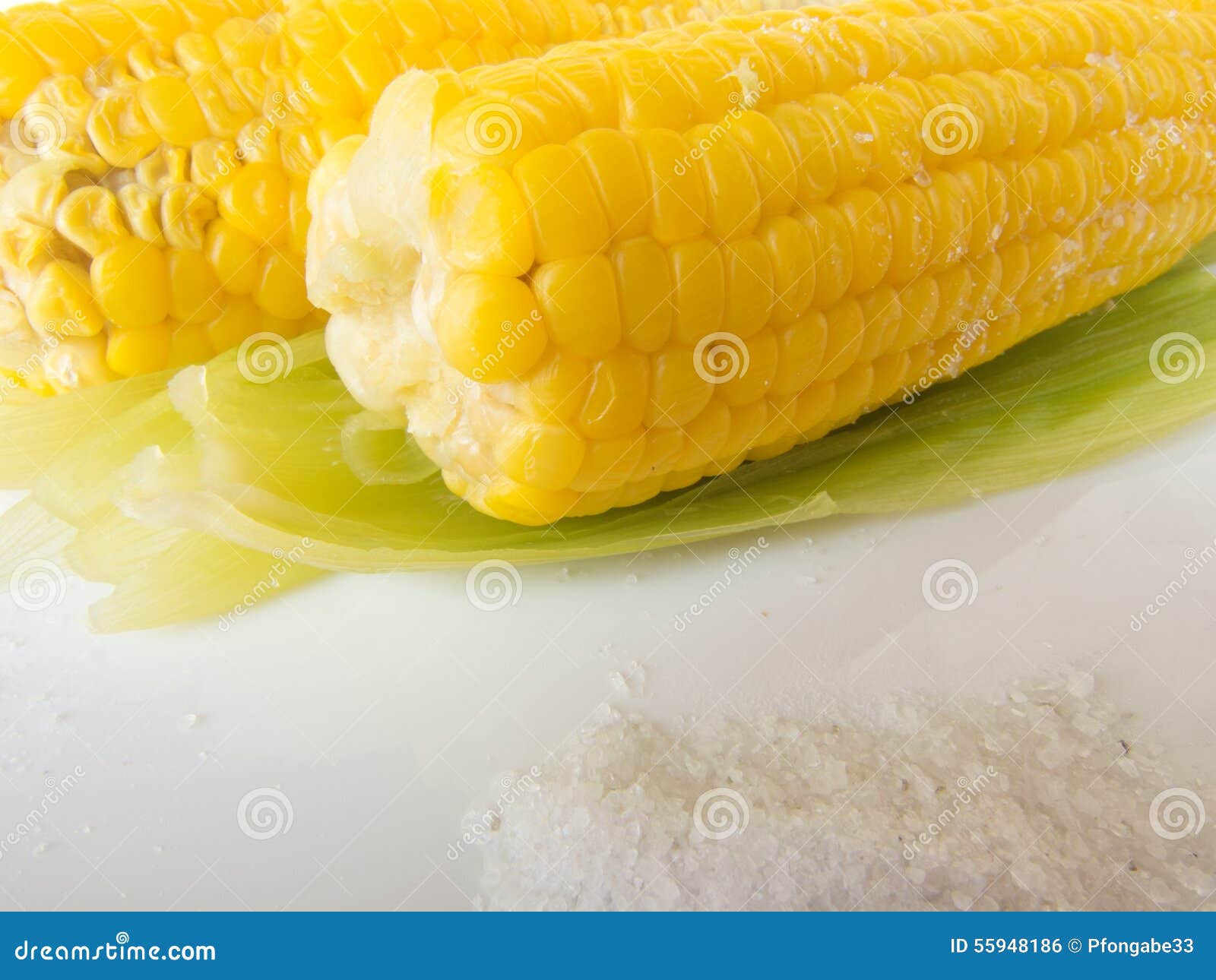 Boiled Fresh Ripe Corn with Salt Stock Photo - Image of fresh ...
