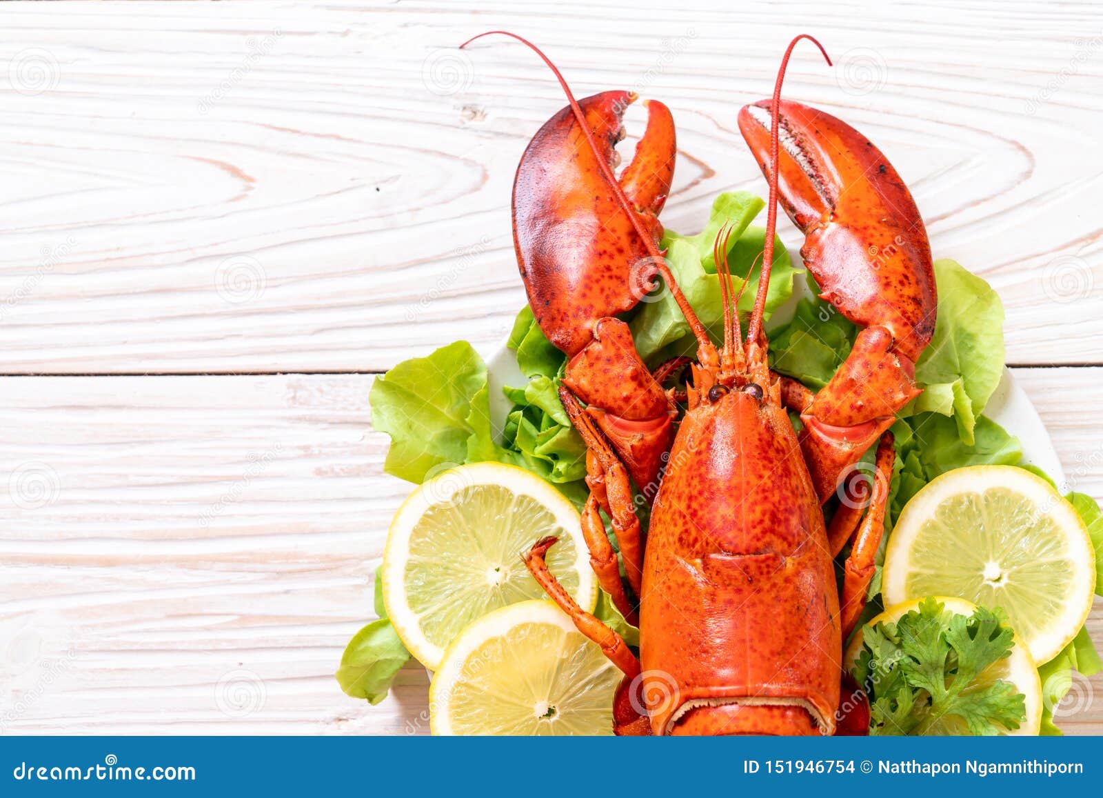 Boiled Lobster with Vegetable and Lemon Stock Photo - Image of healthy ...