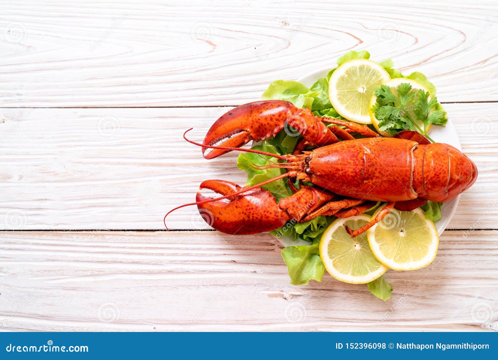 Boiled Lobster with Vegetable and Lemon Stock Photo - Image of eating ...
