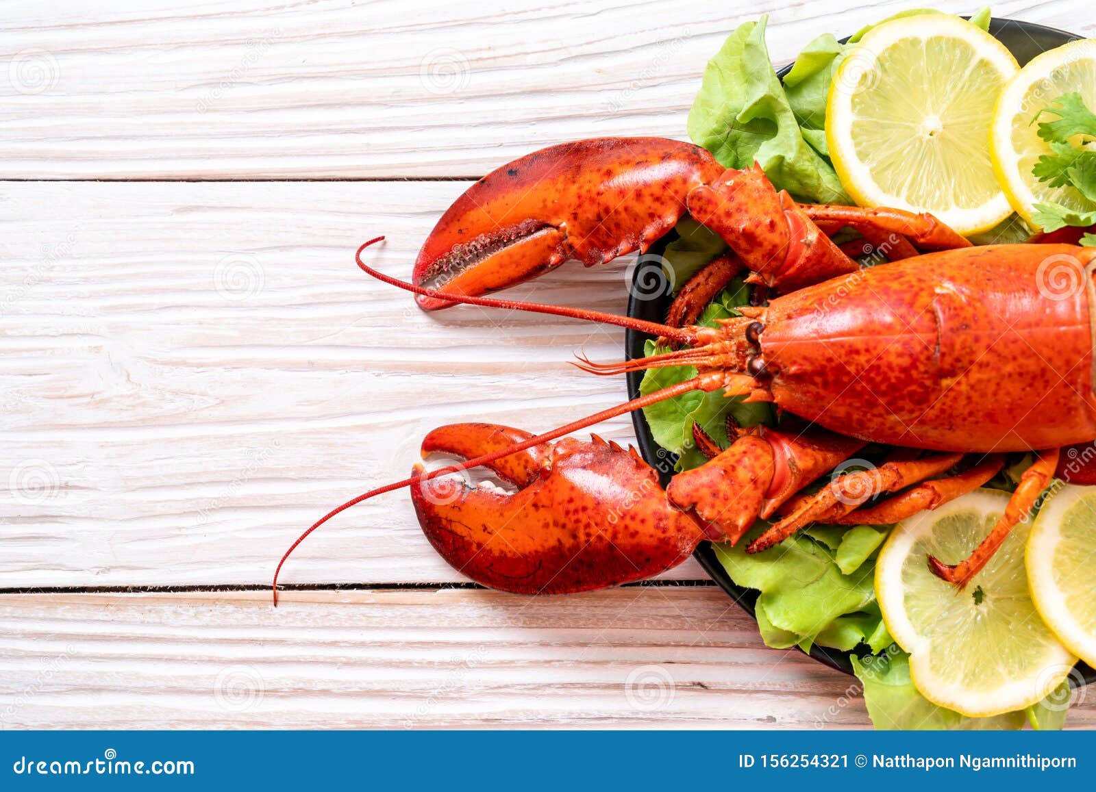 Boiled Lobster with Vegetable and Lemon Stock Image - Image of boiled ...