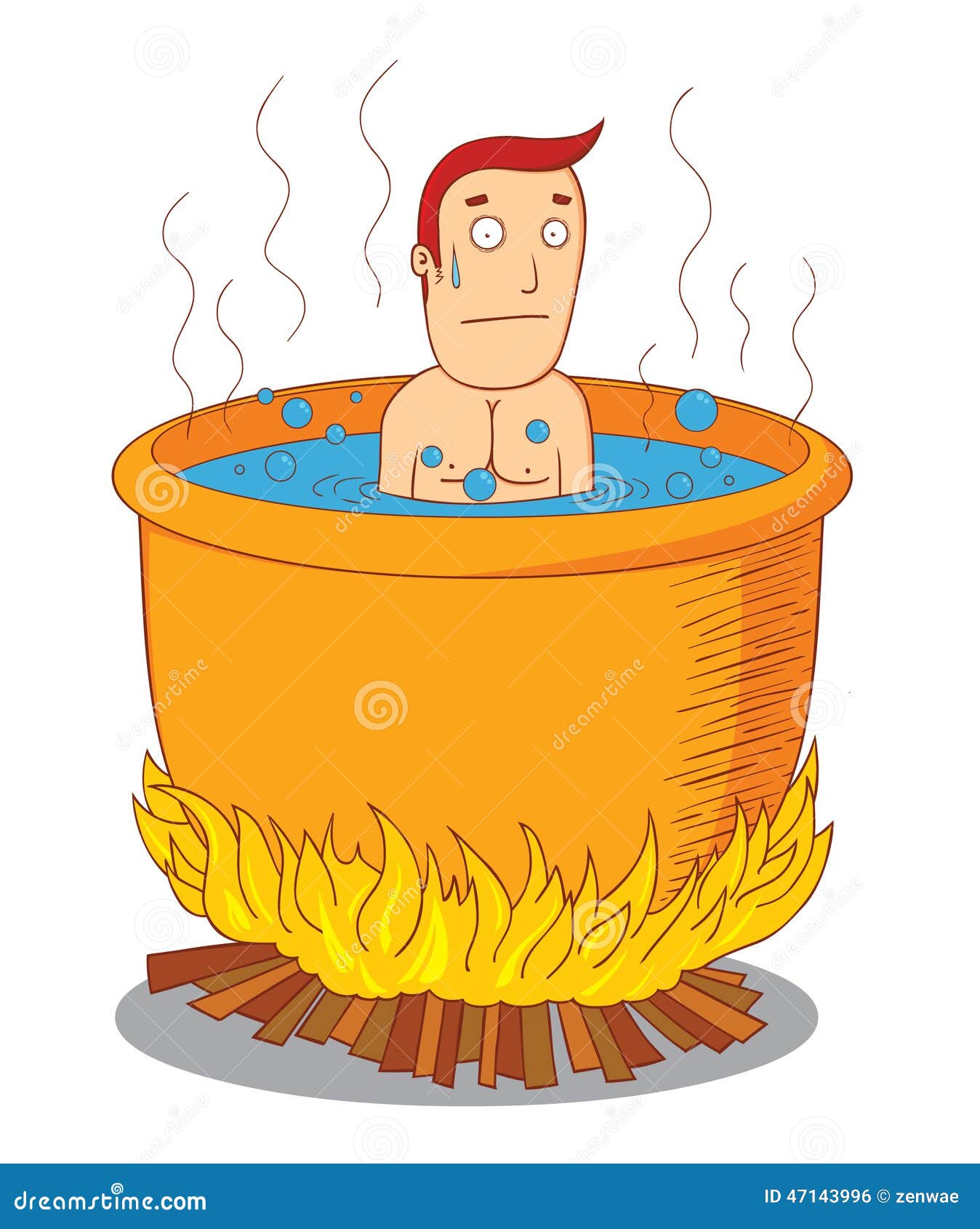 Boiled man stock vector. Illustration of wood, humor - 47143996