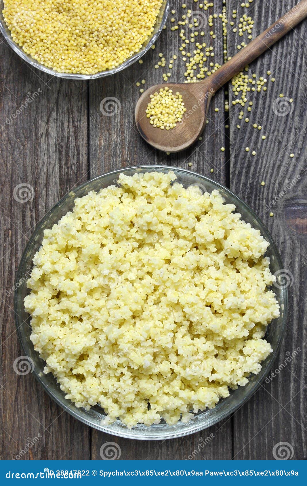 Boiled millet stock photo. Image of ingredient, wooden - 38847822