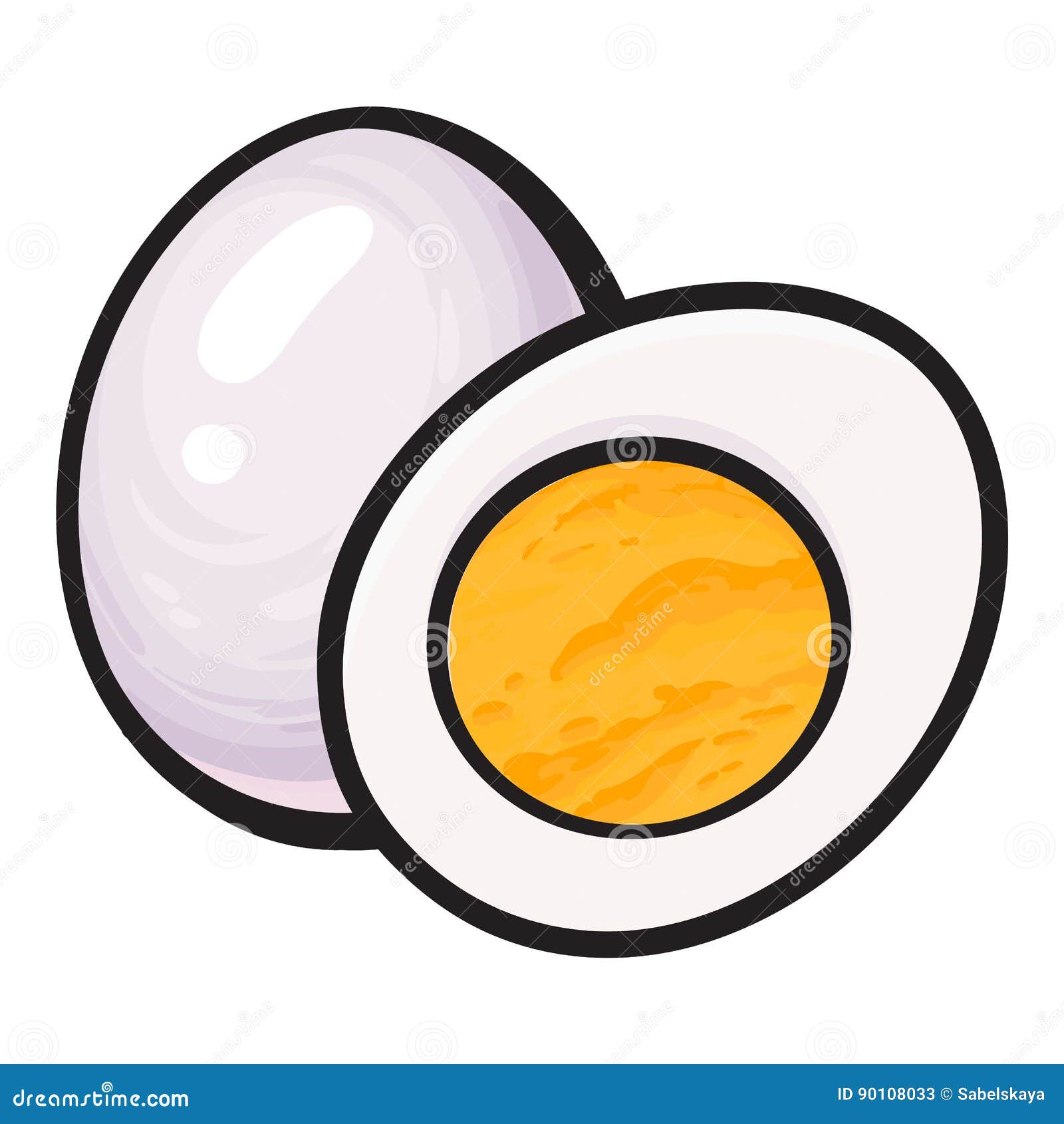 Boiled, Peeled Chicken Egg, Whole and Cut in Half Stock Vector ... Boiled, Peeled Chicken Egg, Whole and Cut in Half Stock Vector ...