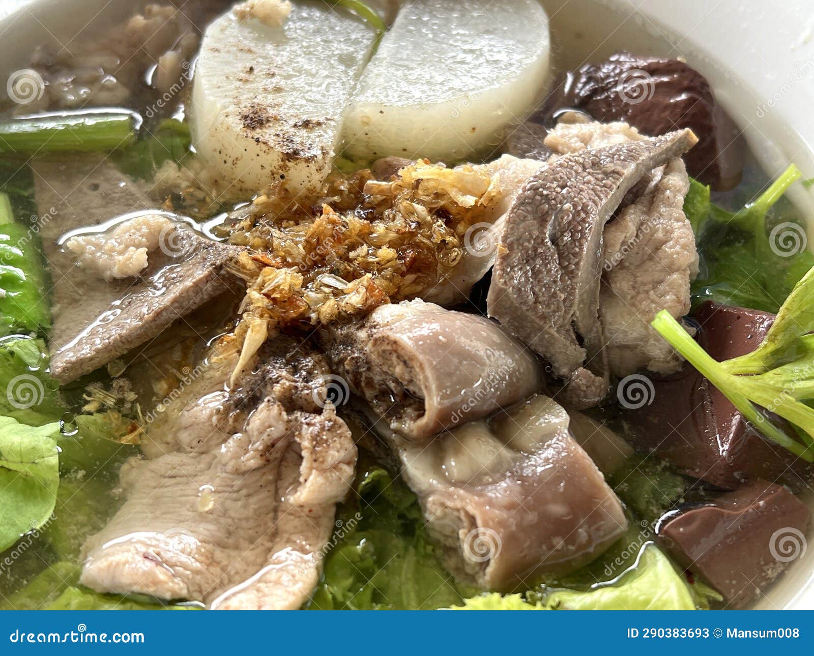 Boiled pork blood on table stock image. Image of spicy - 290383693