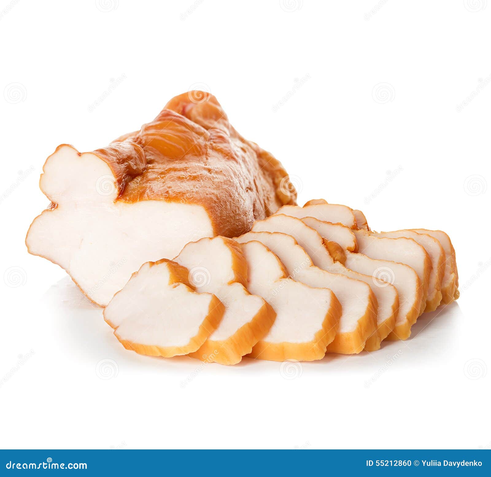Boiled Pork Close-up Isolated on a White Stock Photo - Image of ...