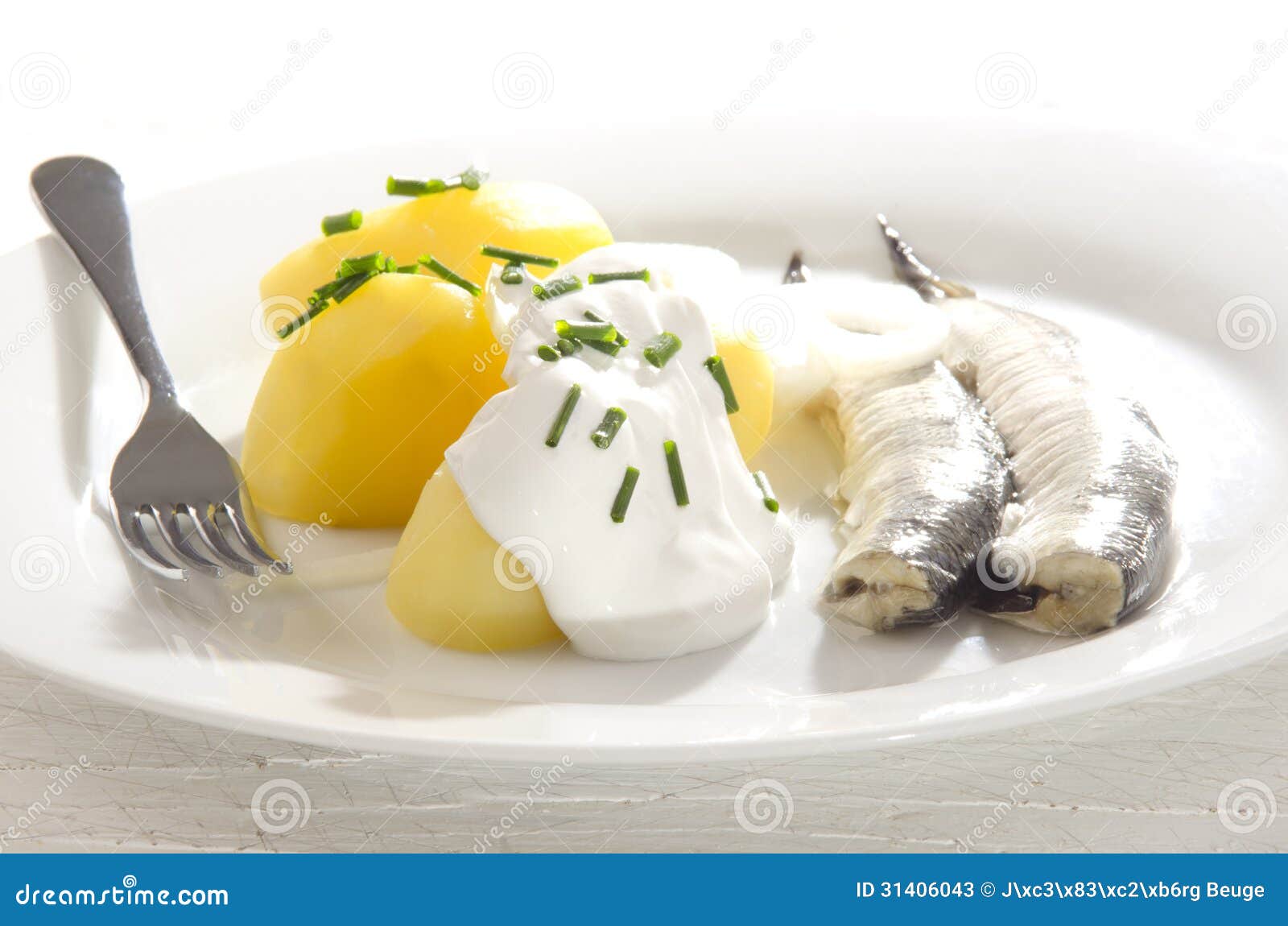 Boiled Potato with Sour Herring Stock Image - Image of starter, herring ...