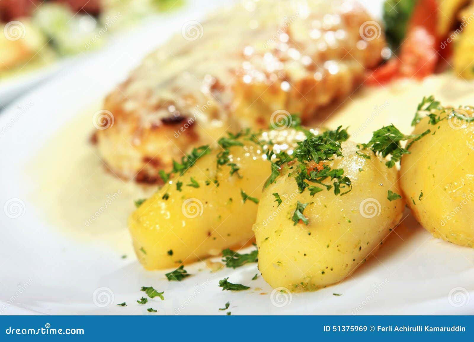 Boiled Potatoes with Parsley Stock Image - Image of view, meat: 51375969