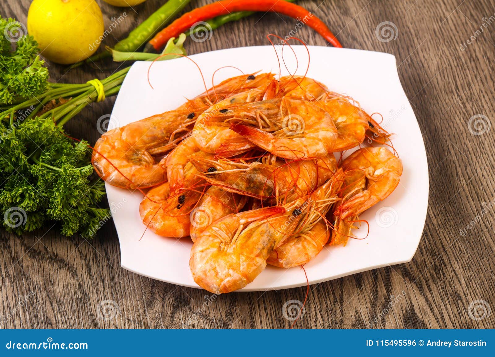 Boiled prawns stock photo. Image of crustacean, closeup - 115495596