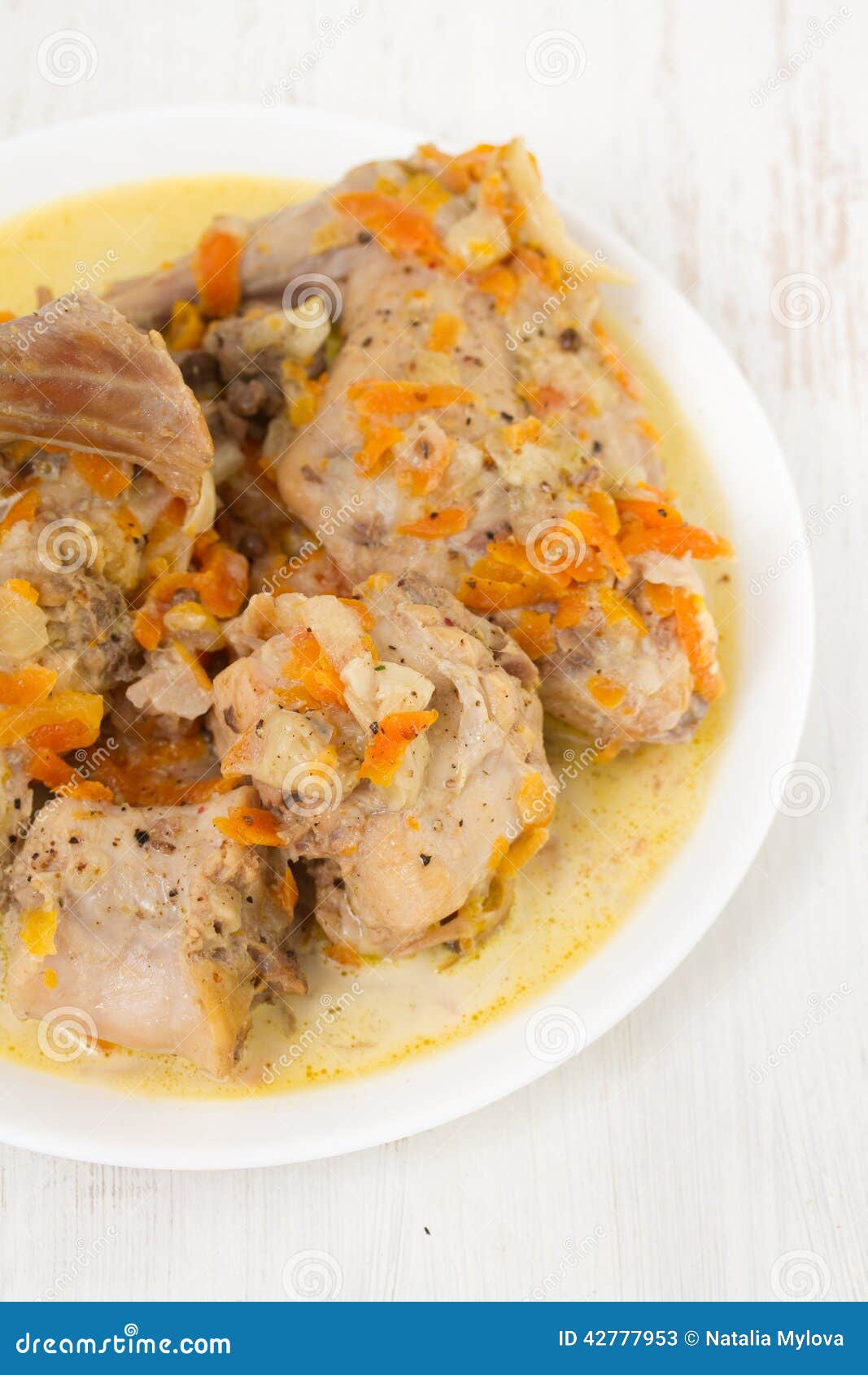 Boiled rabbit with sauce stock image. Image of orange - 42777953