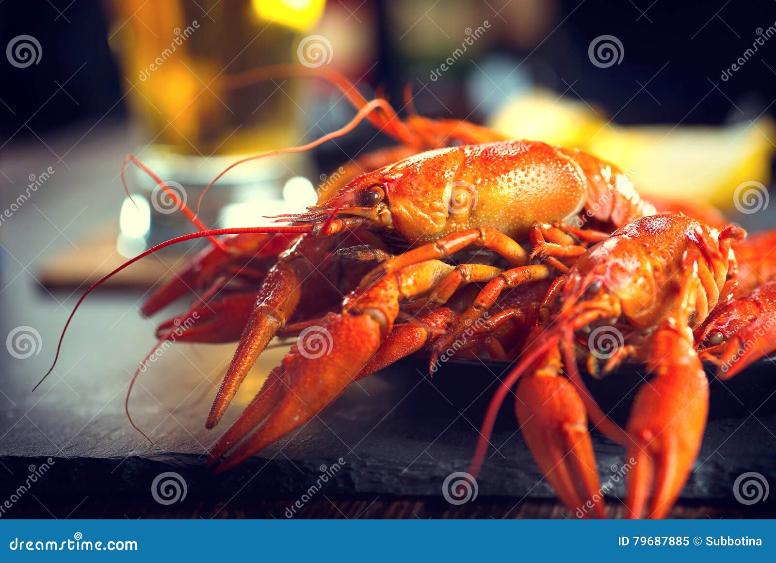 Boiled Red Crawfish with a Herbs Stock Image - Image of cafe, gourmet ...