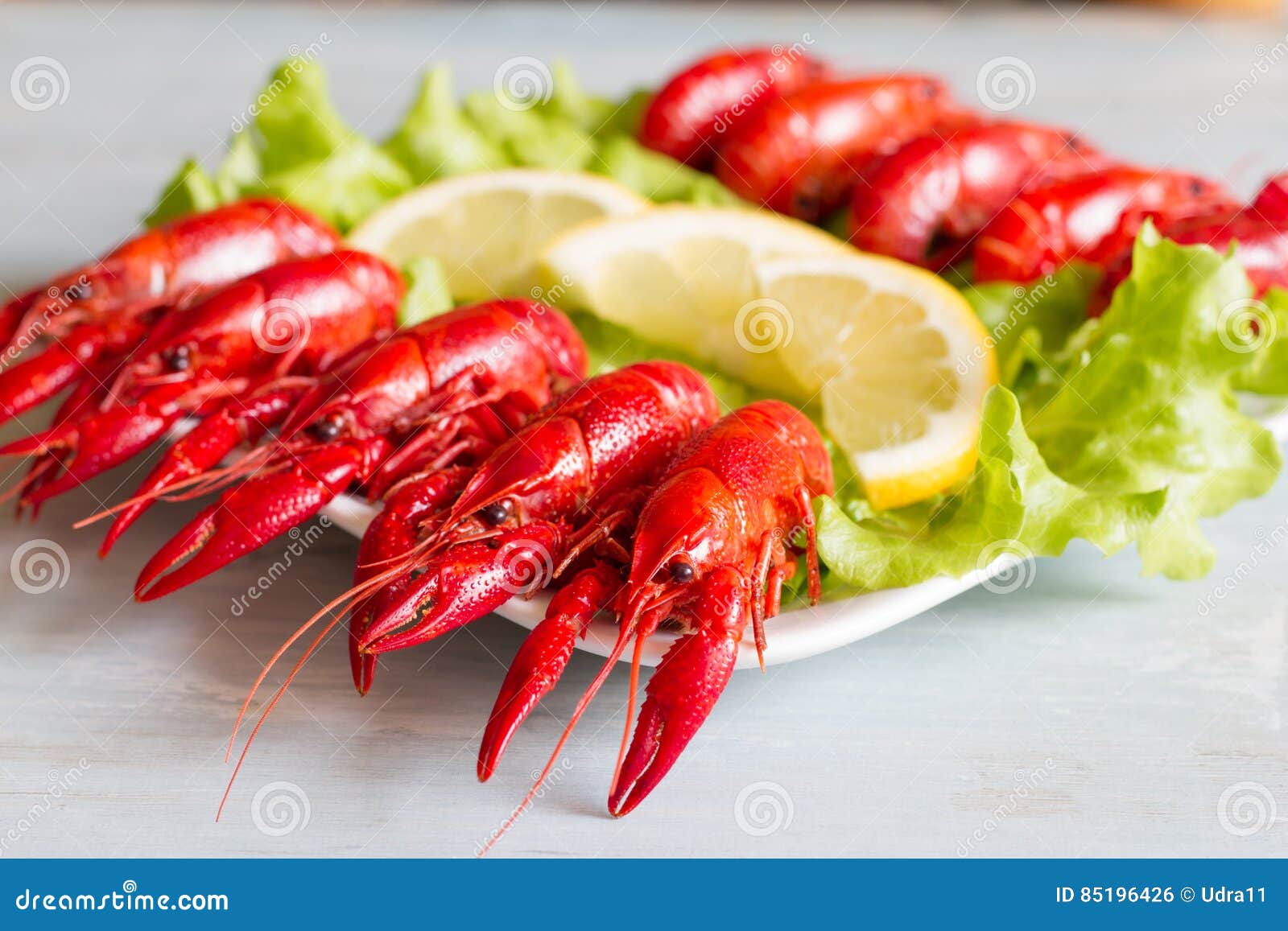 Boiled Red Crayfish on the Plate Food Concept Stock Photo - Image of ...