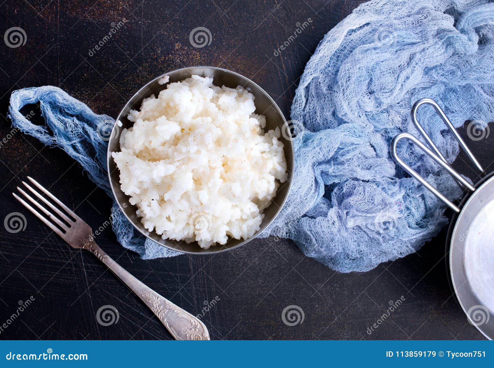 Boiled rice stock image. Image of delicious, organic - 113859179