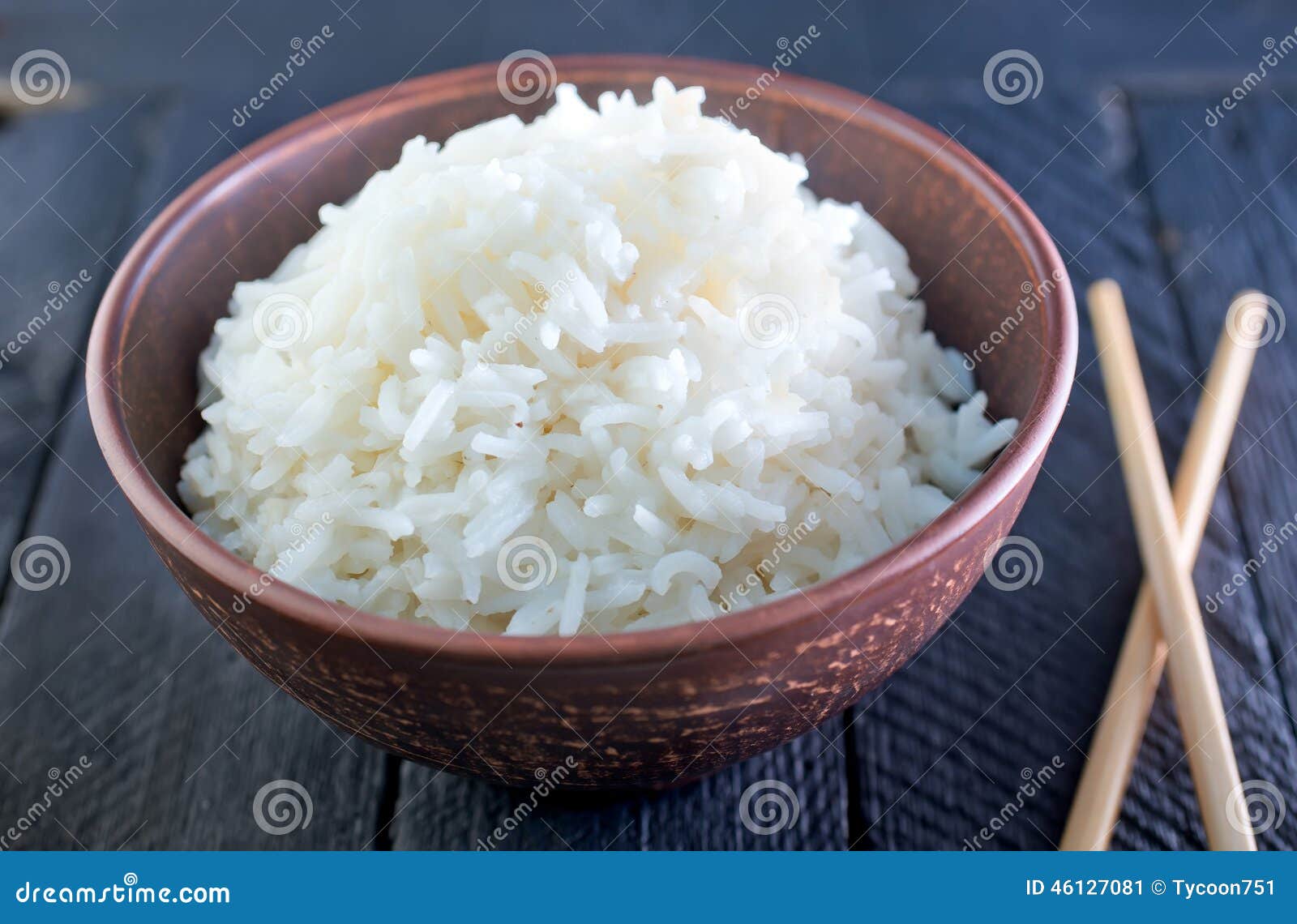 Boiled rice stock image. Image of cooking, chopsticks - 46127081