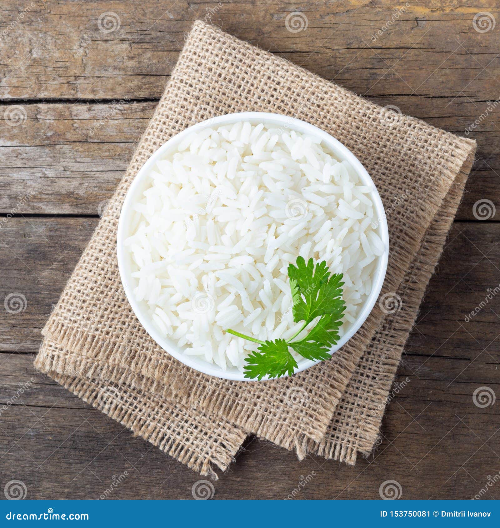 Boiled rice in a bowl. stock image. Image of cookery - 153750081