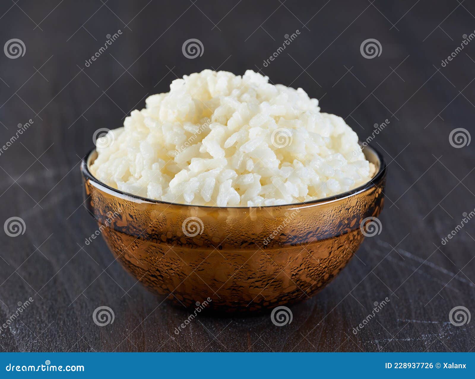 Boiled rice in a bowl stock photo. Image of cereal, nature - 228937726