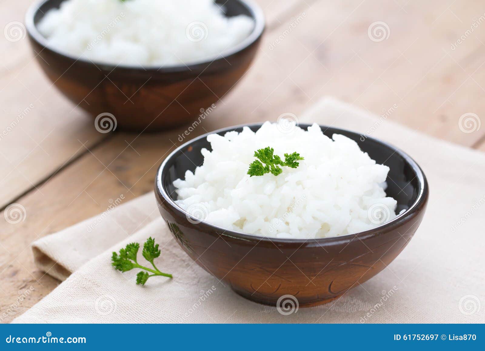 Boiled rice in a bowl stock image. Image of grain, cuisine - 61752697