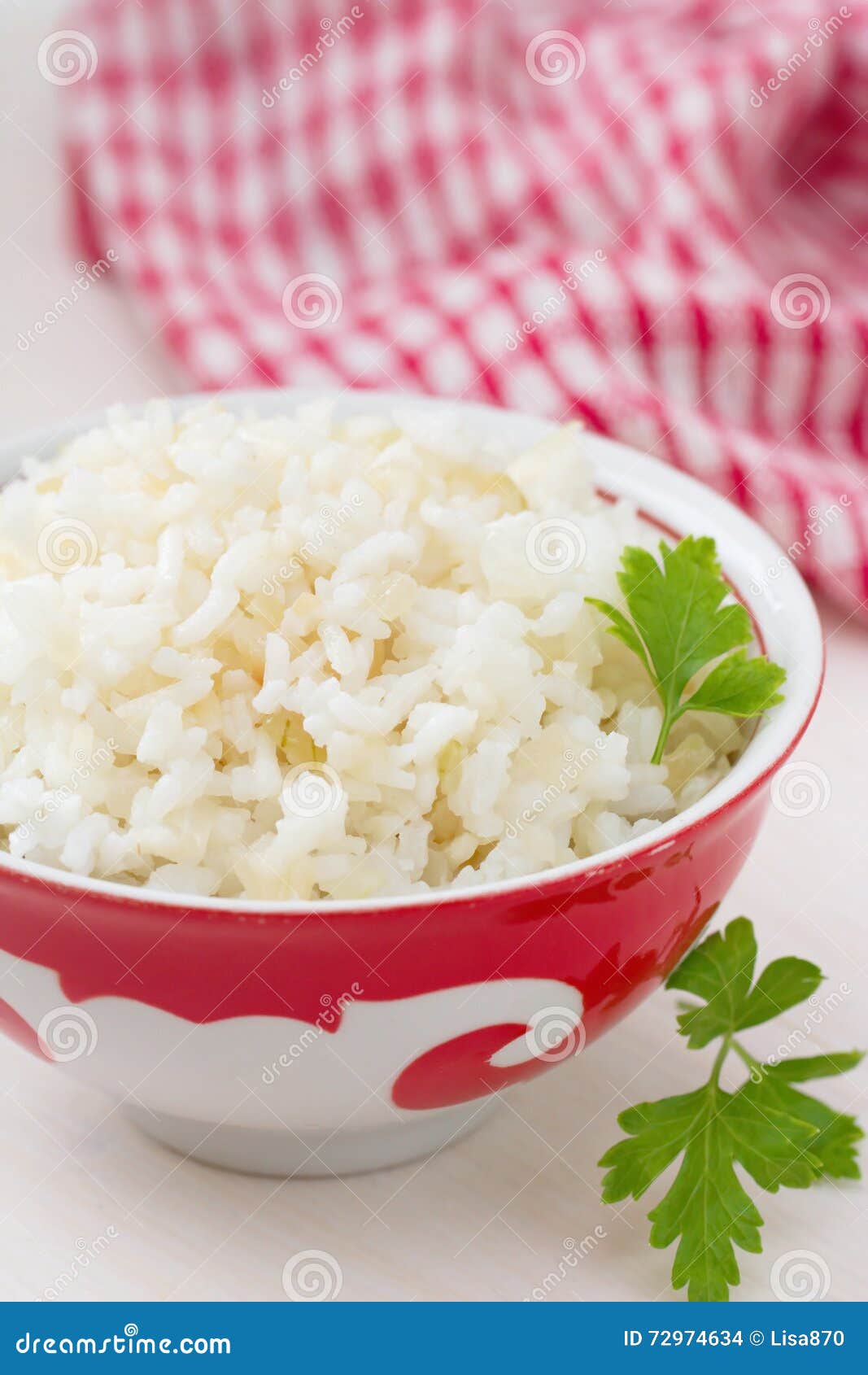 Boiled rice in a bowl stock photo. Image of light, healthy - 72974634