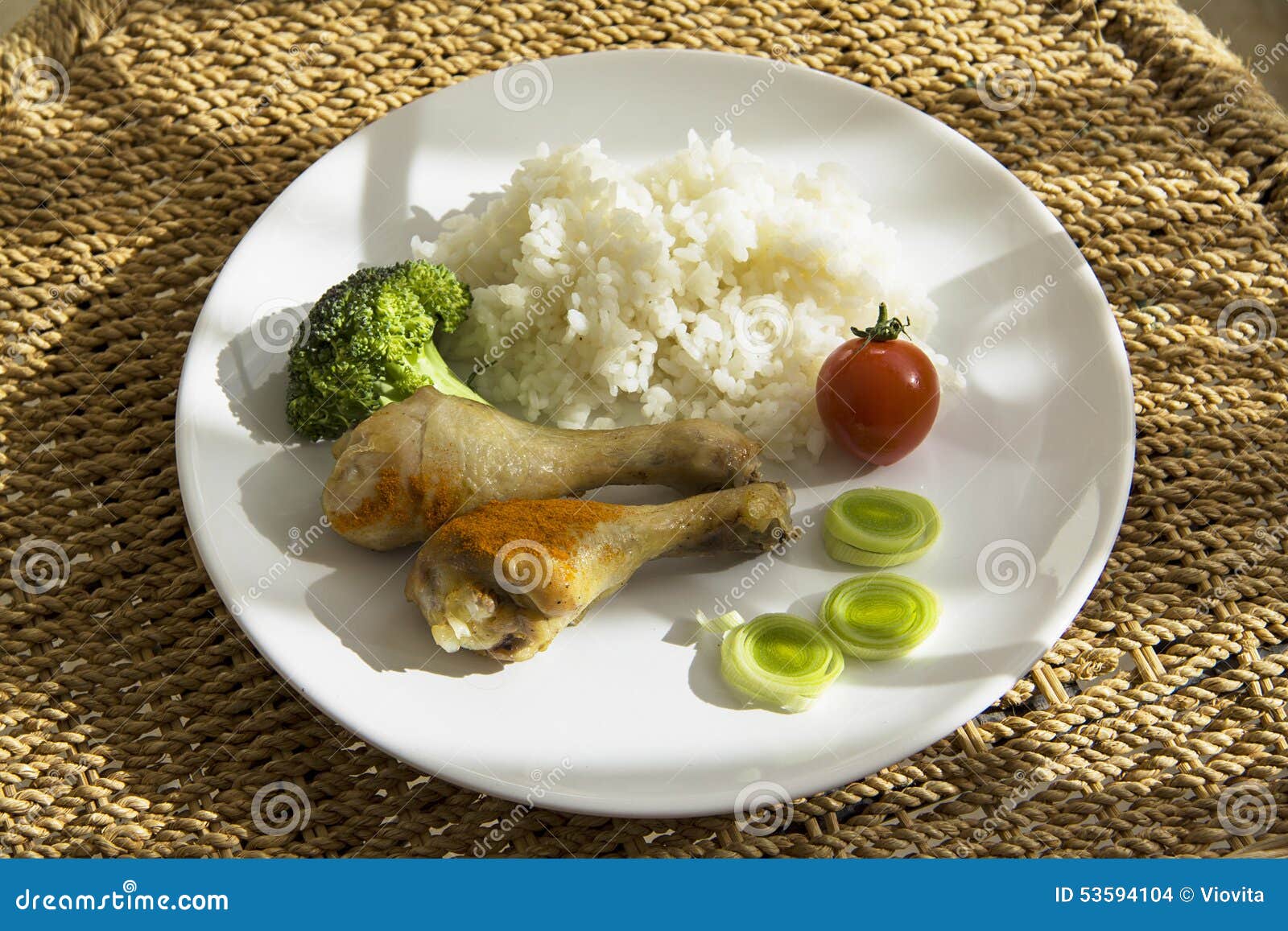 Boiled rice and chicken stock photo. Image of meal, recipe - 53594104