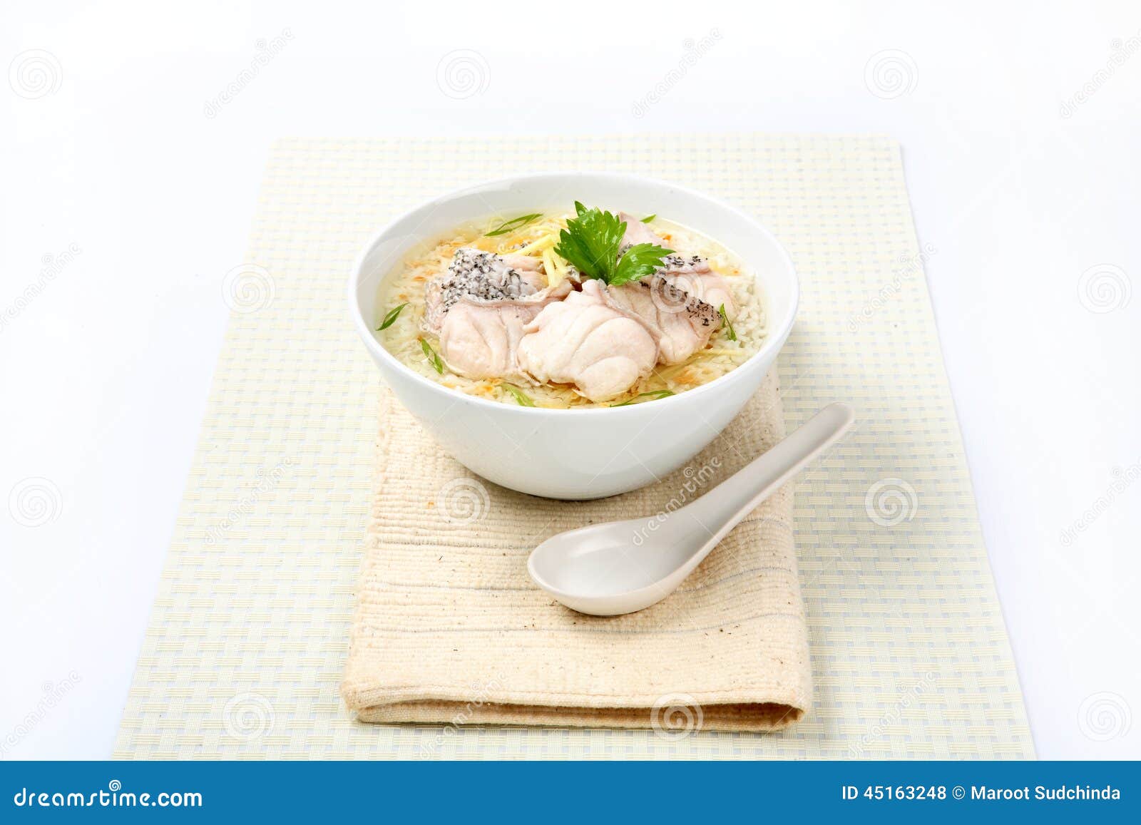 Boiled rice fish in a bowl stock photo. Image of asia - 45163248