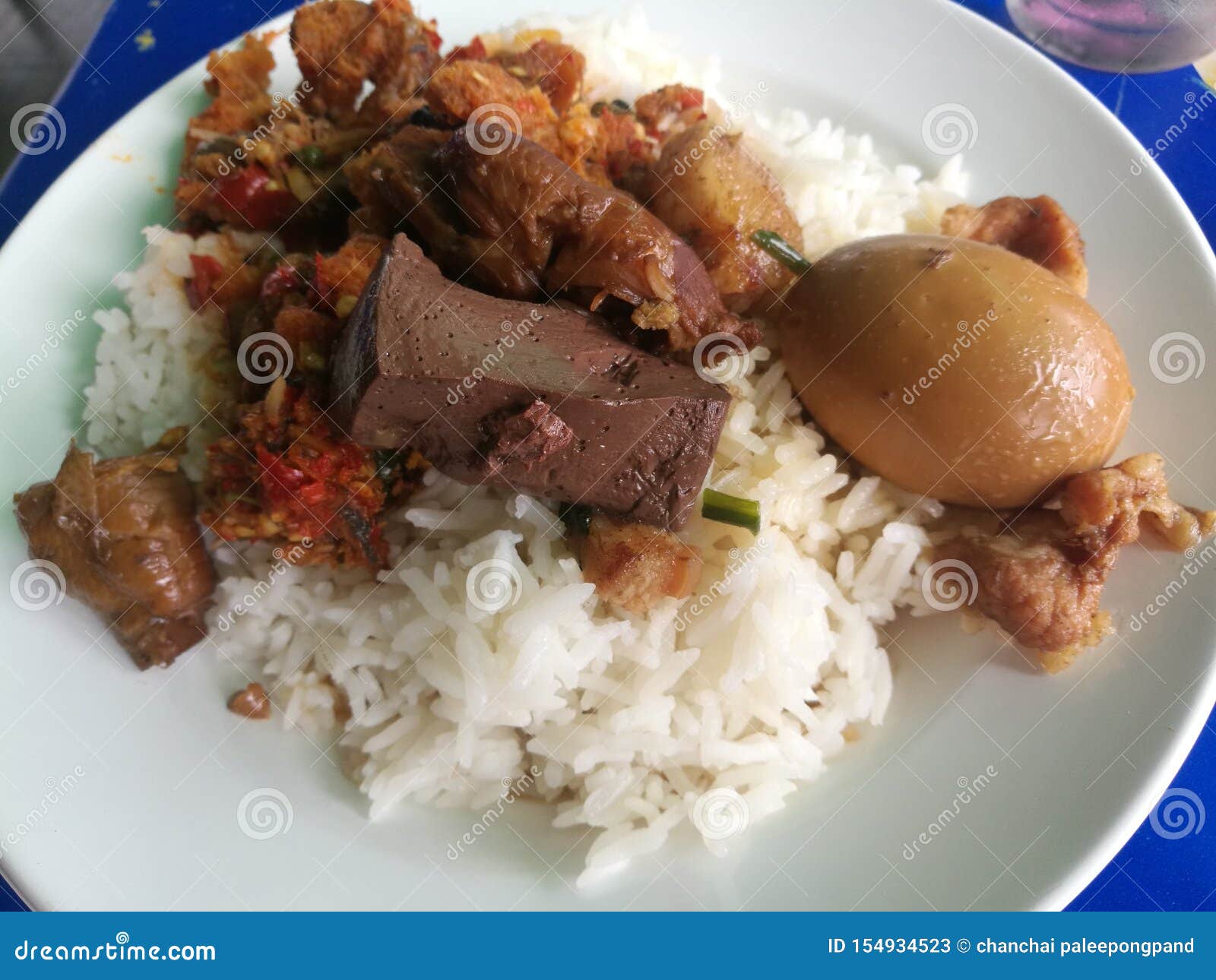 Boiled rice and fish curry stock image. Image of fish - 154934523