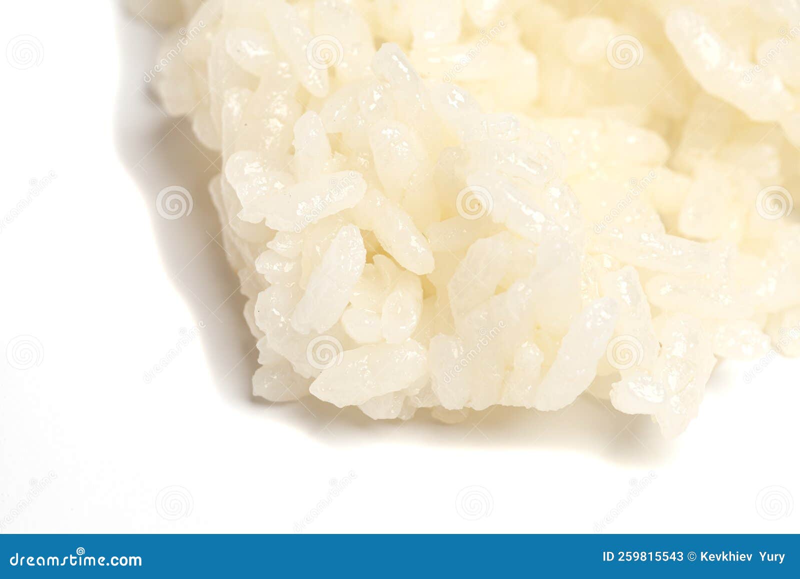 Boiled Rice Isolated on White Background Stock Image - Image of ...