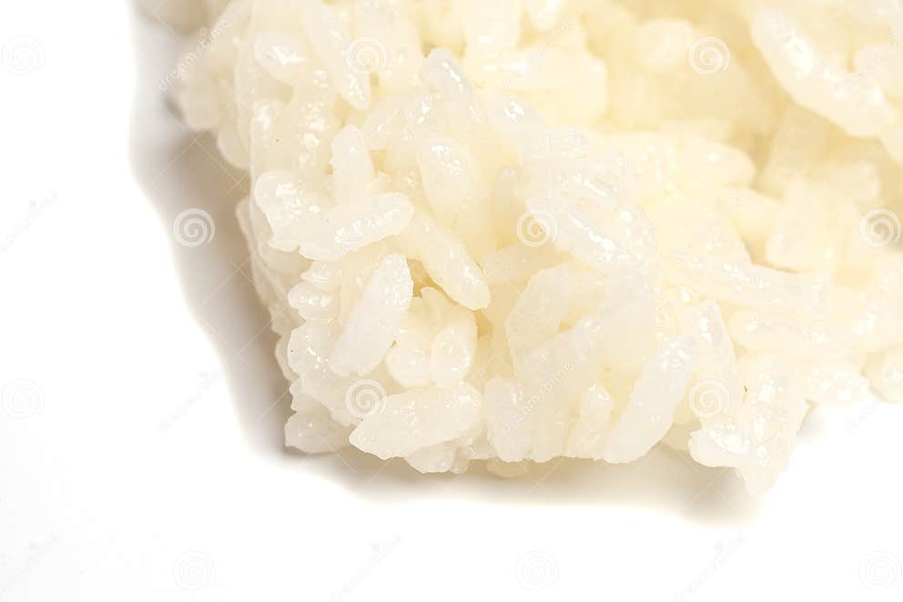 Boiled Rice Isolated on White Background Stock Image - Image of ...