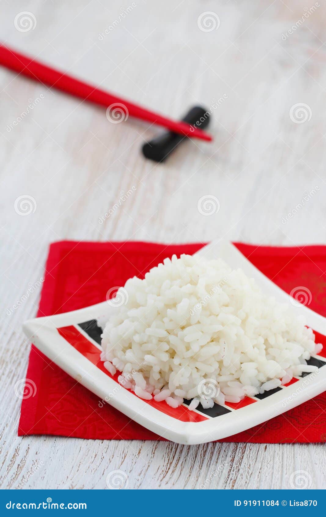 Boiled rice on plate stock photo. Image of culture, dinner - 91911084