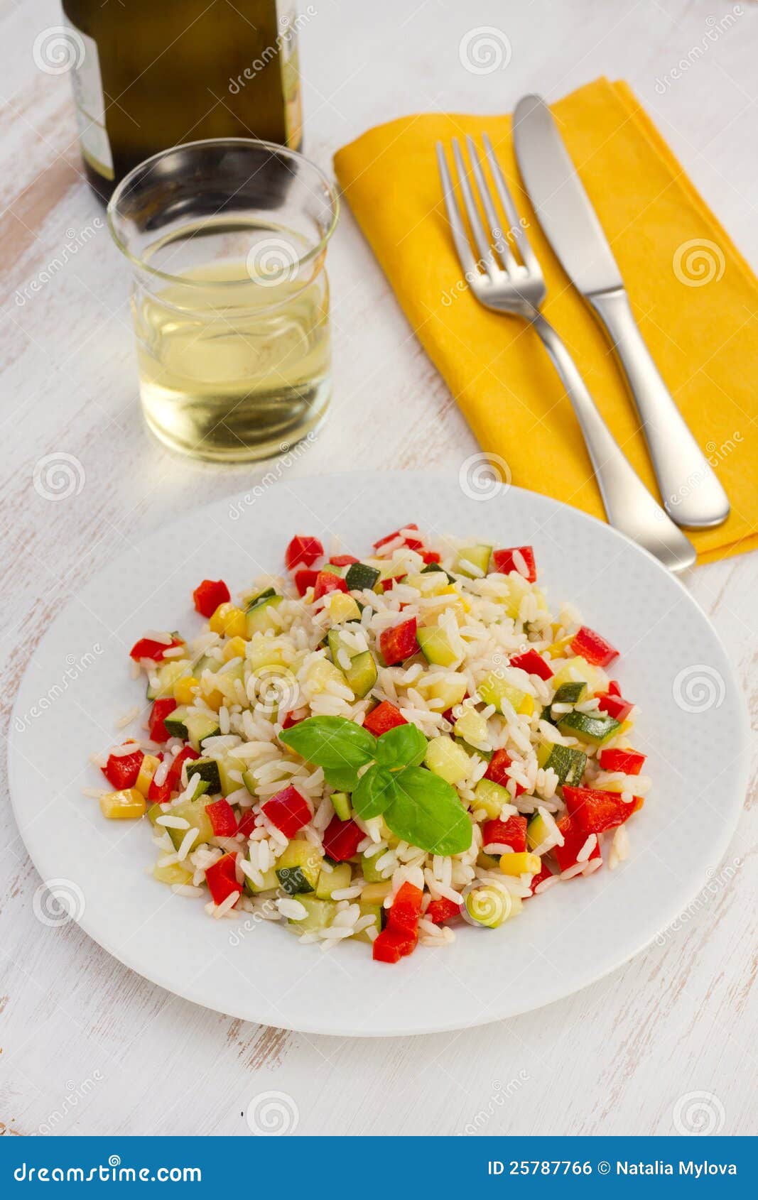 Boiled Rice with Vegetables Stock Photo - Image of dietary, garnish ...