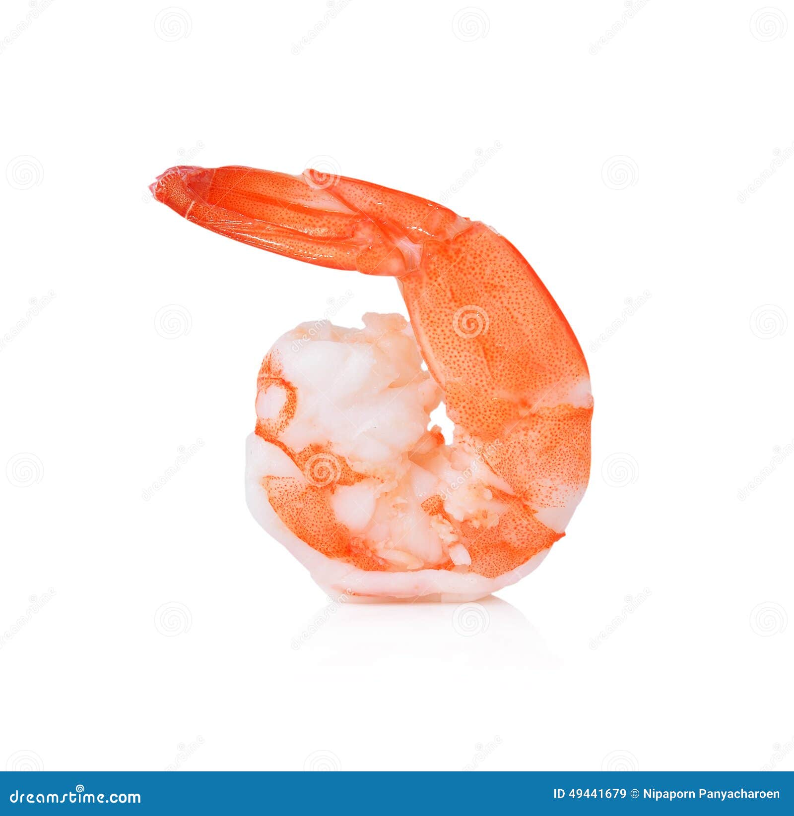 Boiled Shrimp Litopenaeus Vannamei Isolated On White Background With ...
