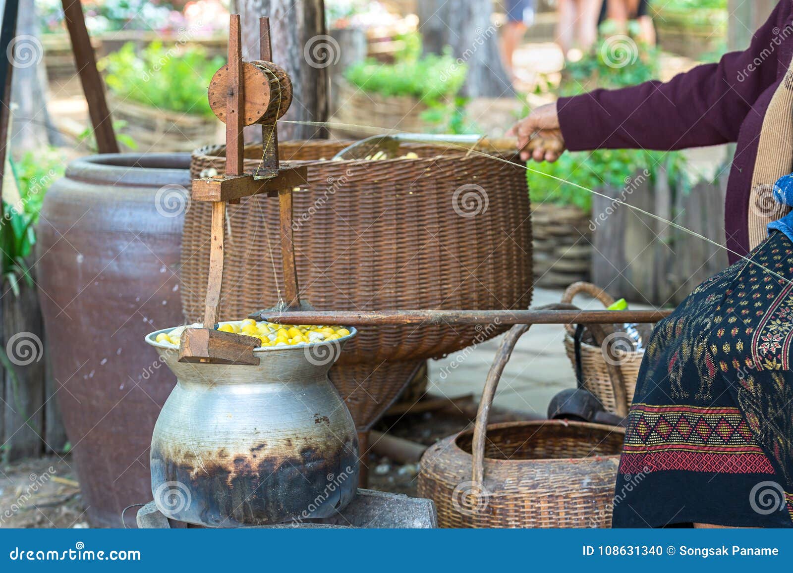 Boiled Silk Nest To Be Silk Stock Photo - Image of moth, textile: 108631340