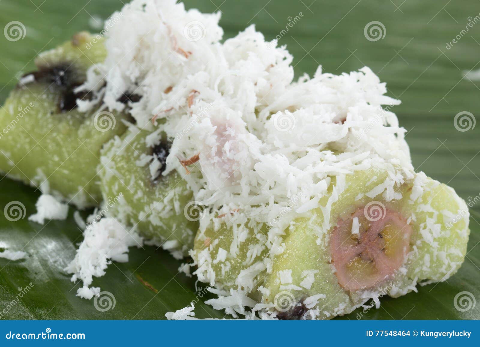 Boiled Sticky Rice Stuff with Banana Stock Photo - Image of healthy ...