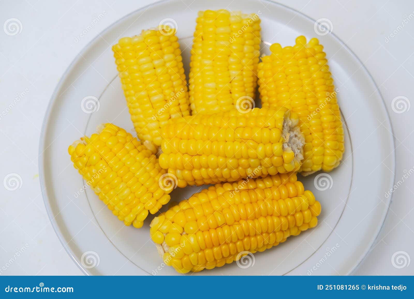 Boiled Sweet Corn Served in a Plate Stock Image - Image of protein ...