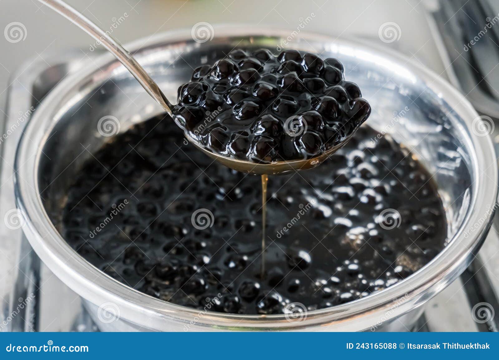 Boiled Tapioca Pearls for Bubble Milk Tea Stock Photo - Image of pearls ...