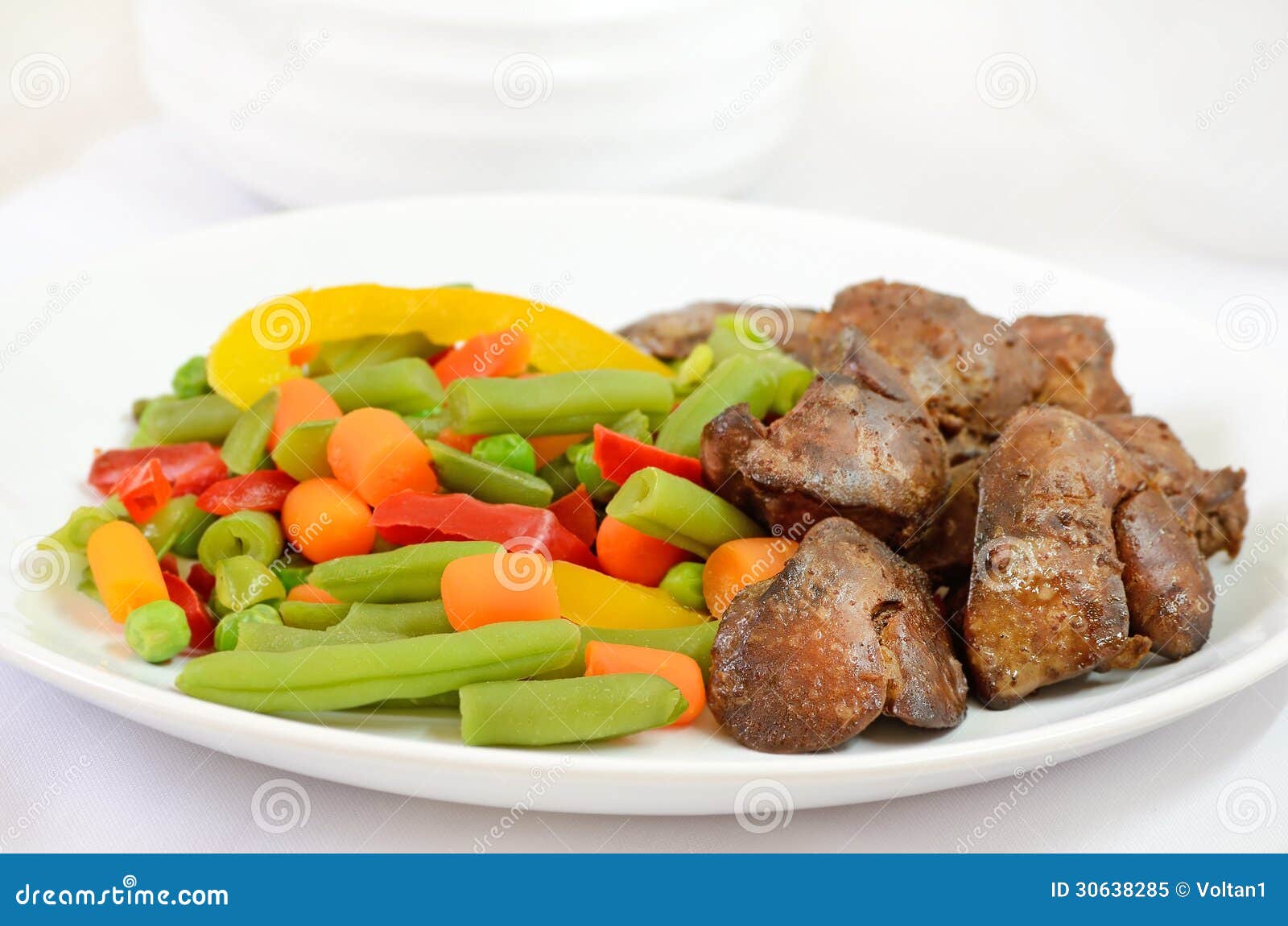 Boiled Vegetables with Chicken Liver Stock Image - Image of ingredient ...