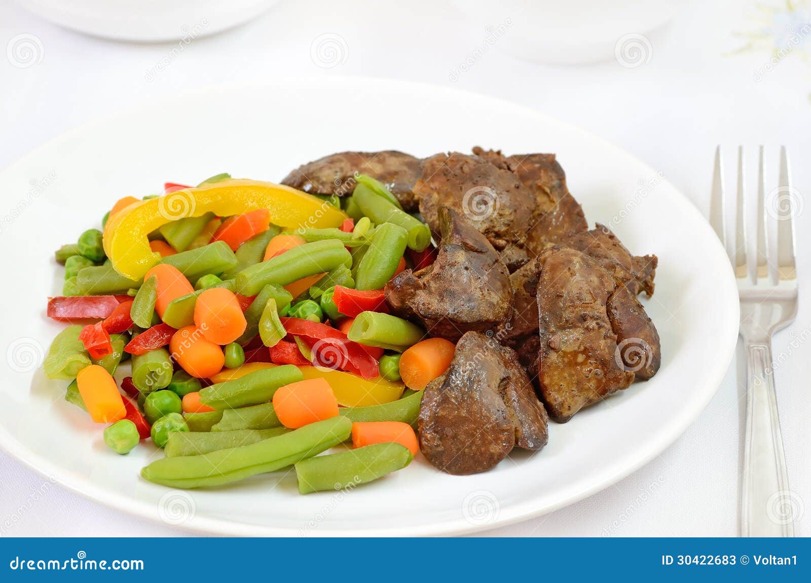 Boiled Vegetables with Chicken Liver Stock Image - Image of cooked ...